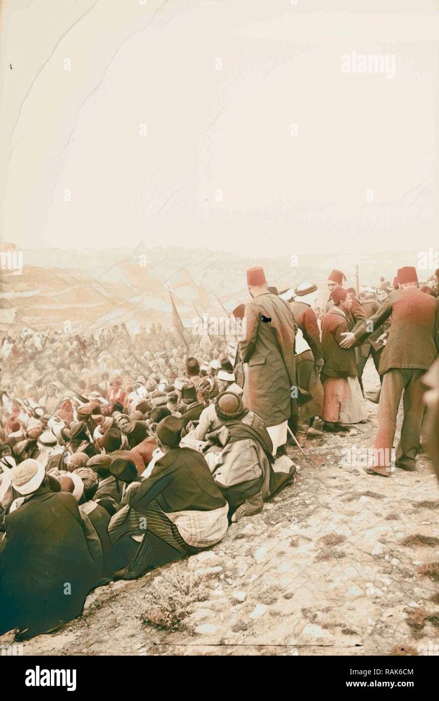 Sword dance in procession, Nebi Musa procession 1900, Nabi Musa is the ...