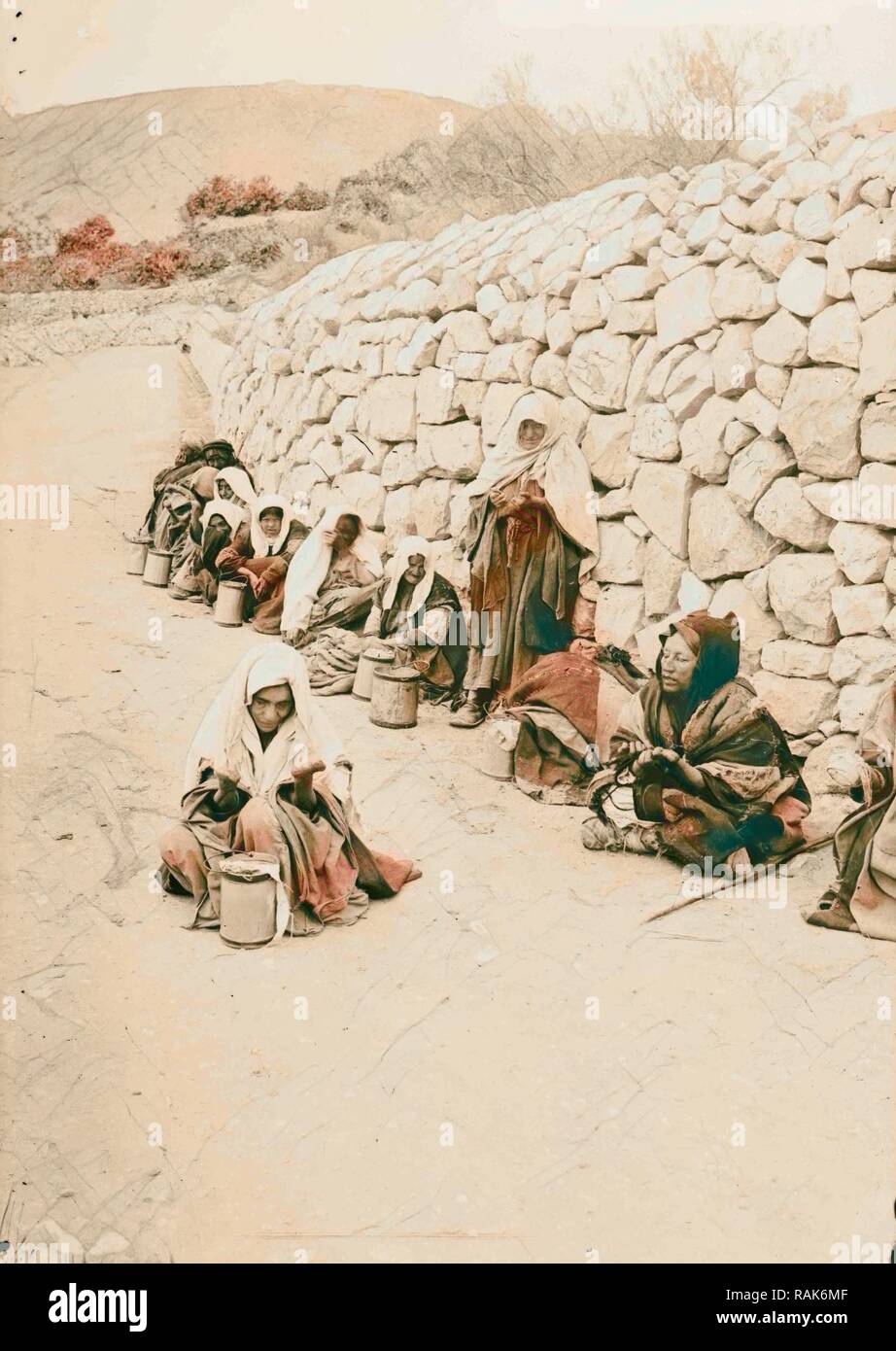 Group of lepers 1900 Middle East. Reimagined by Gibon. Classic art with ...