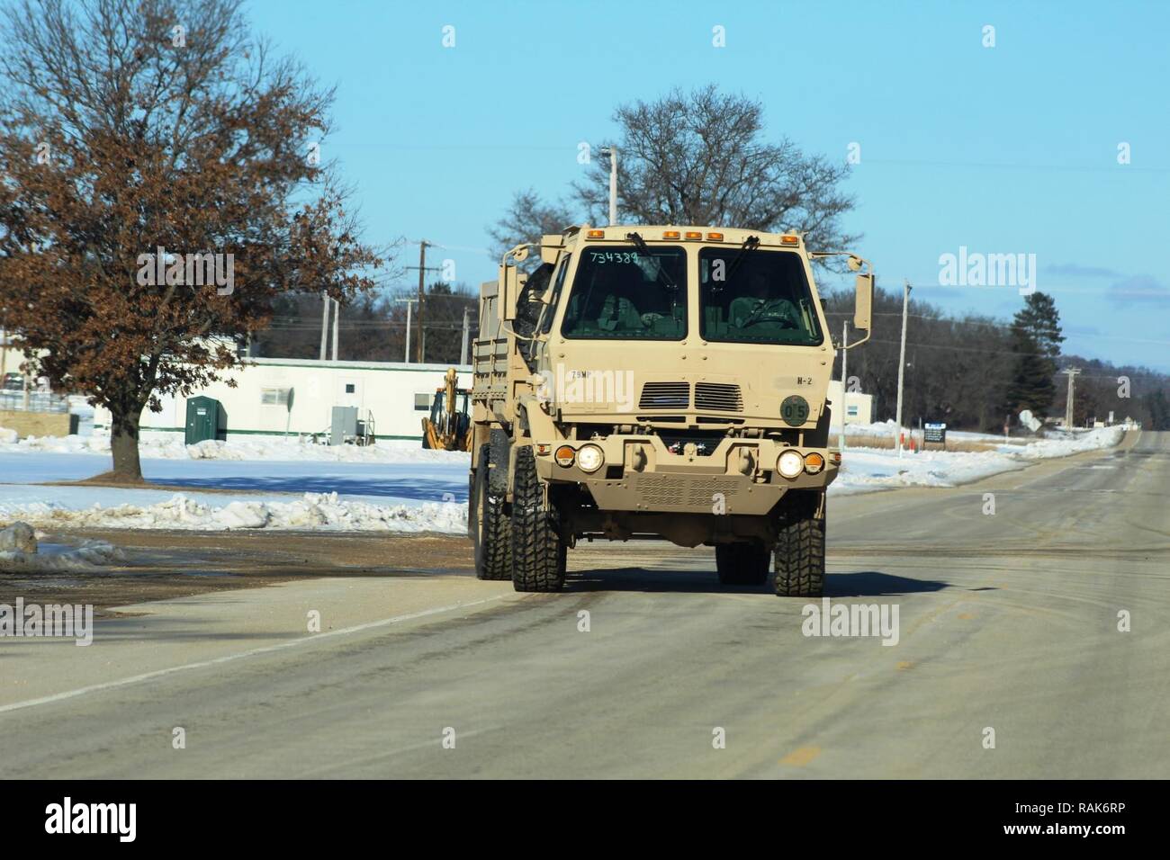 Soldiers at Fort McCoy, Wis., for training operate an FMTV (Family of ...
