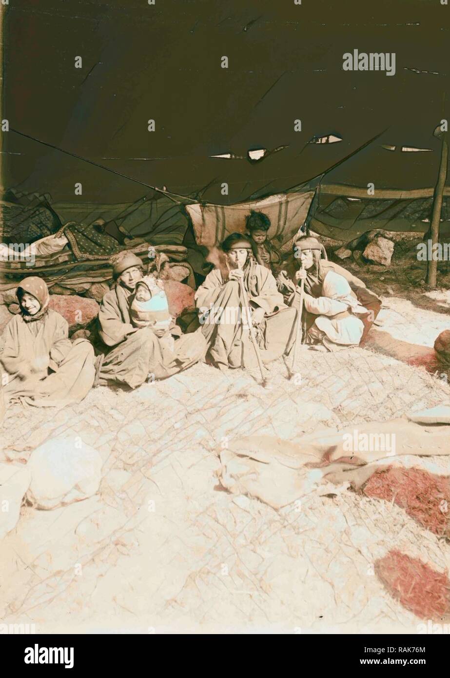 Bedouin wedding Women's apartment in the Bedouin tent 1900, the Bedouin ...