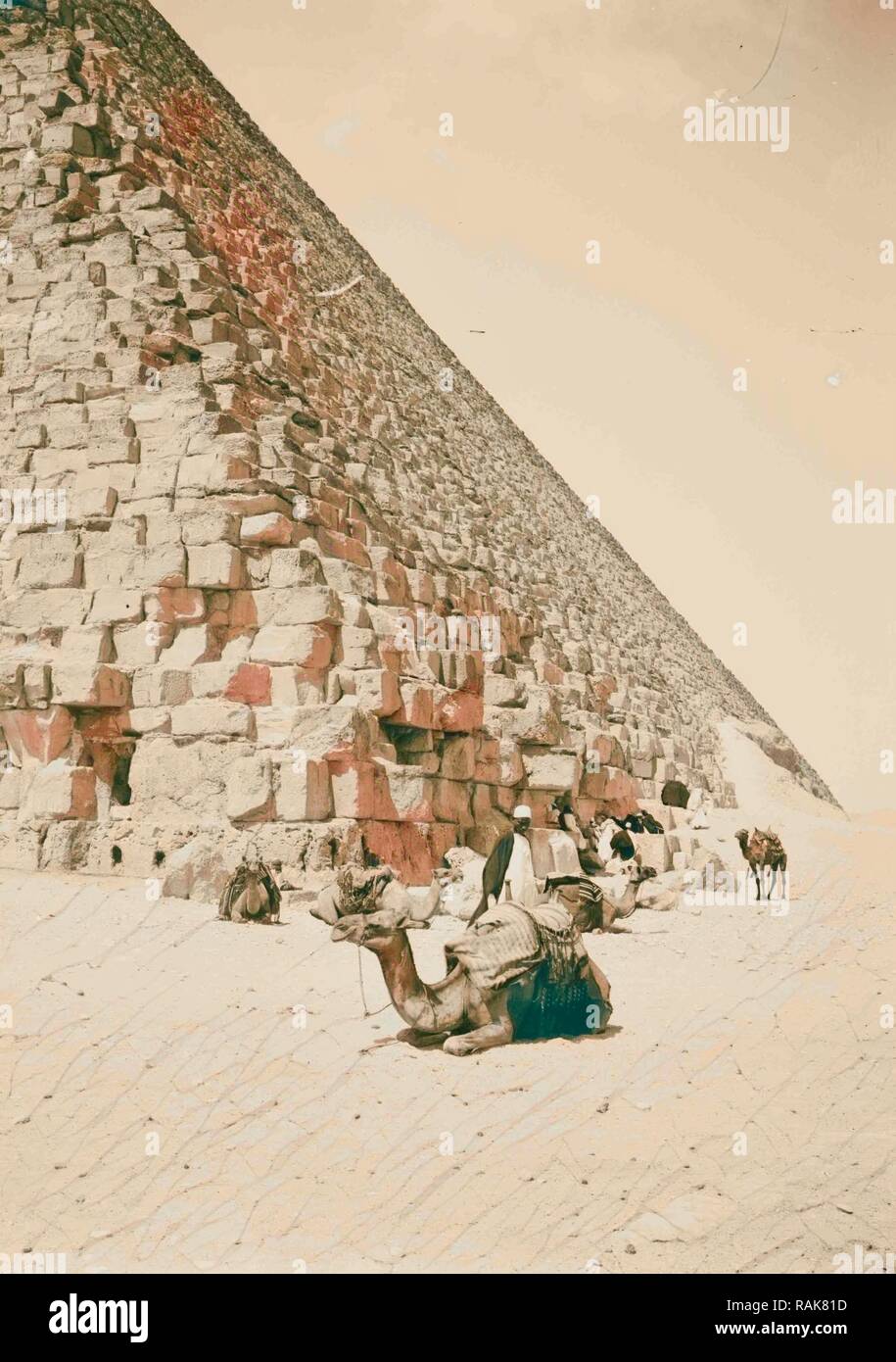 Egyptian views The pyramids of Gizeh. North side of the Great Pyramid ...