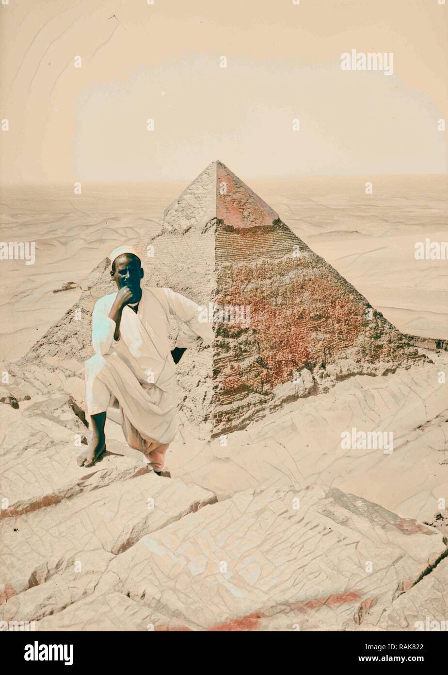 Egyptian views The pyramids of Gizeh. Second pyramid from the summit of ...