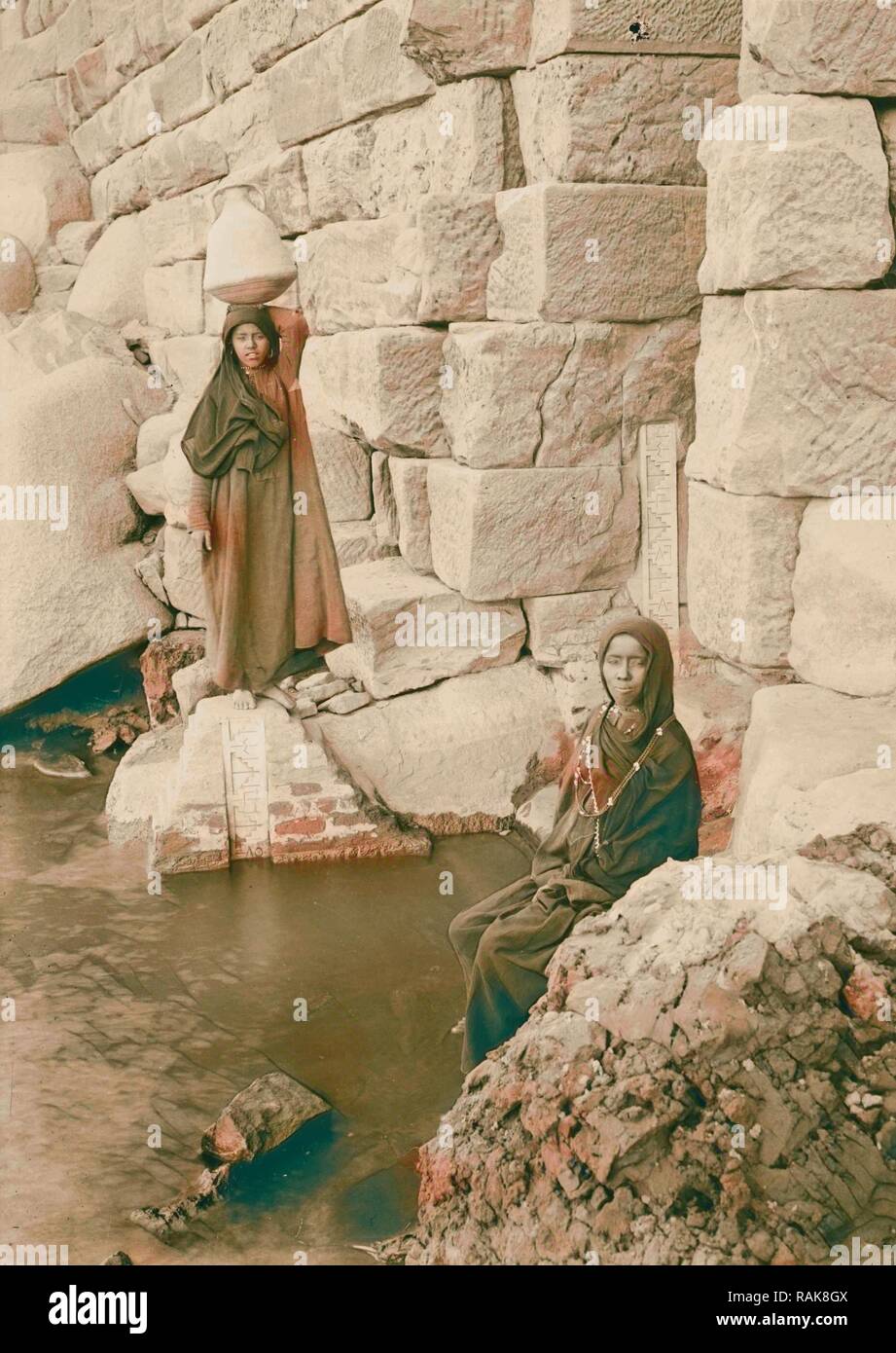 The Nilometer on Elephantine Island 1900, Egypt. Reimagined by Gibon ...