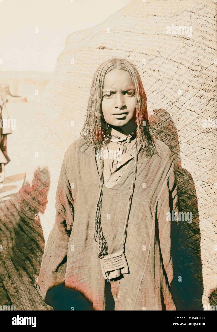 Bust of Bisharin girl 1900, Egypt. Reimagined by Gibon. Classic art ...