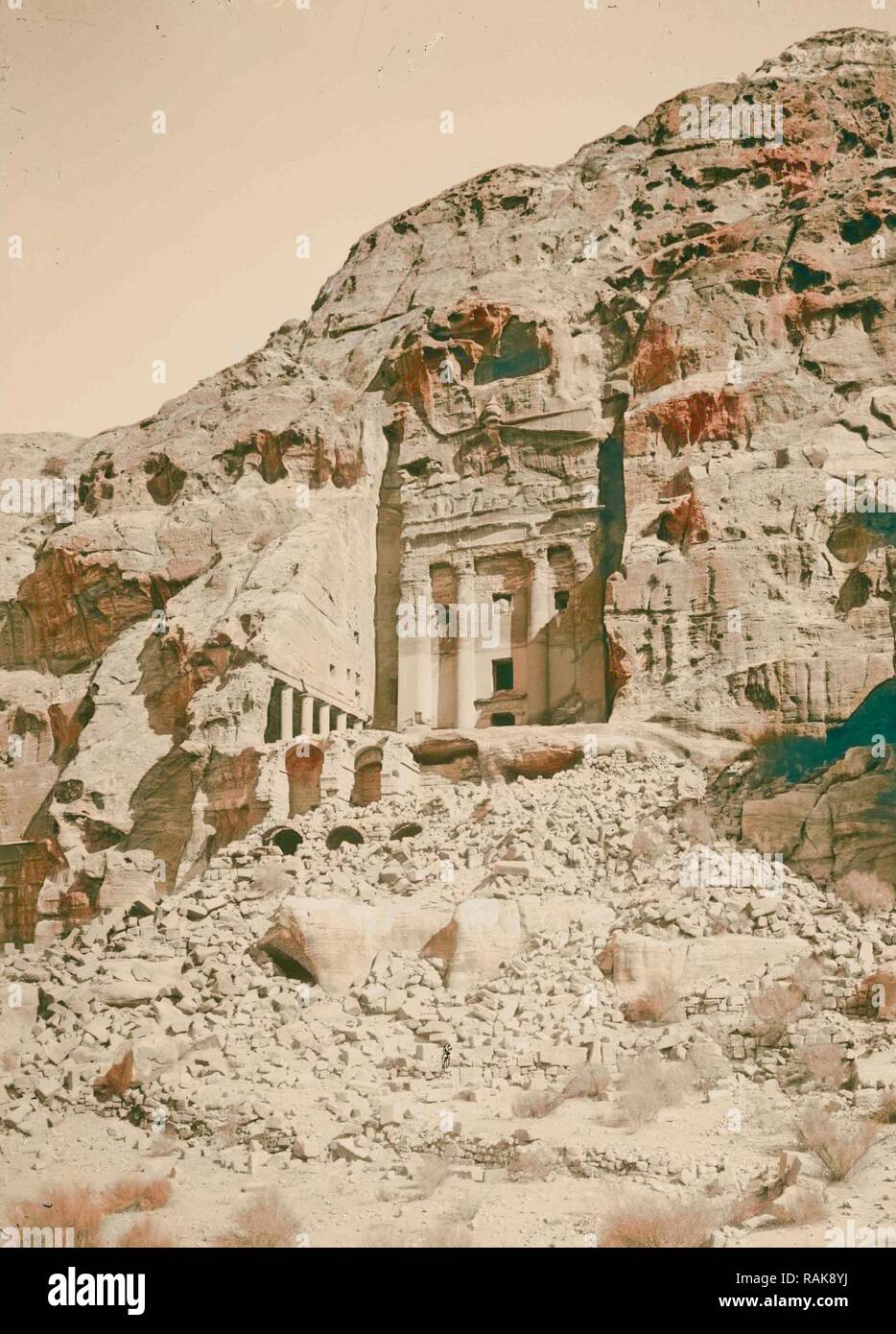 Petra in Transjordan, Tomb with urn 1900, Jordan, Petra (Extinct city ...