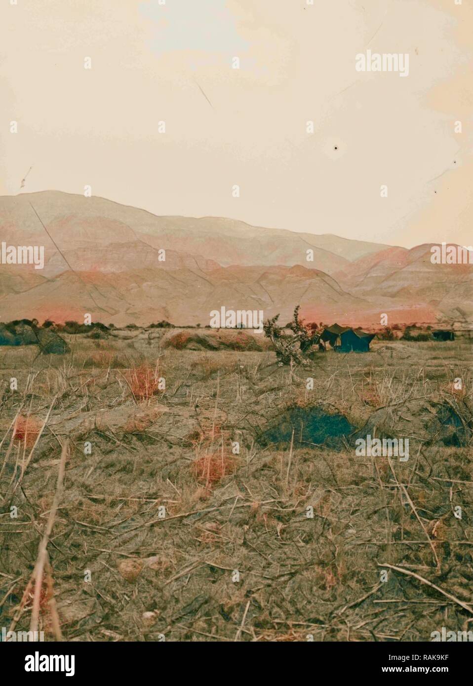 Around the Dead Sea. Volcanic formations at Ghor Es-Safieh 1900, Jordan ...