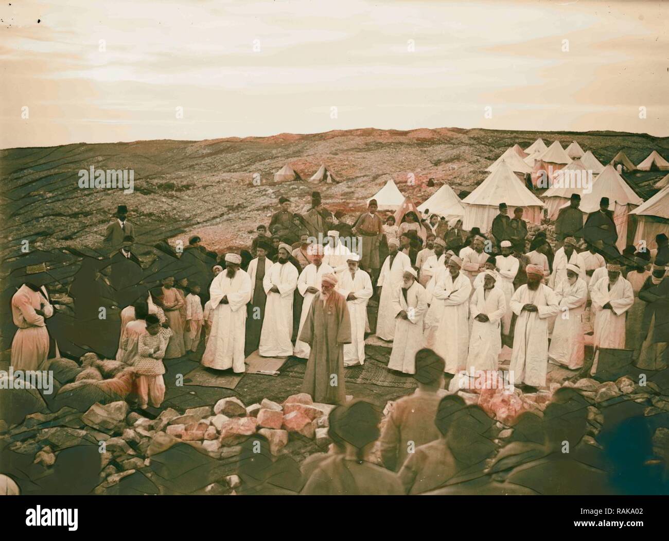 The Samaritan Passover on Mt. Gerizim High priest praying before the ...