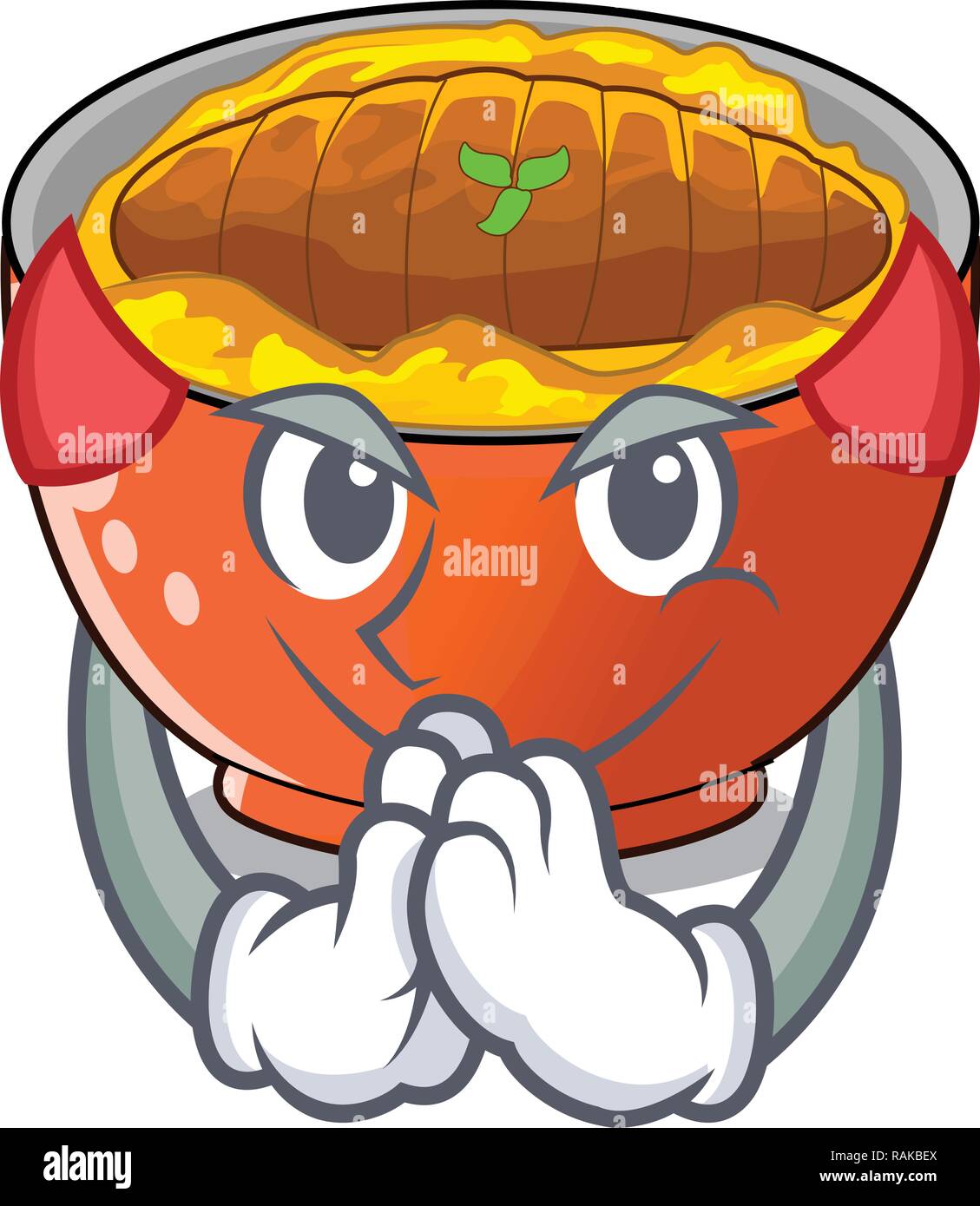 Devil hot katsudon on the cartoon table Stock Vector Image & Art - Alamy