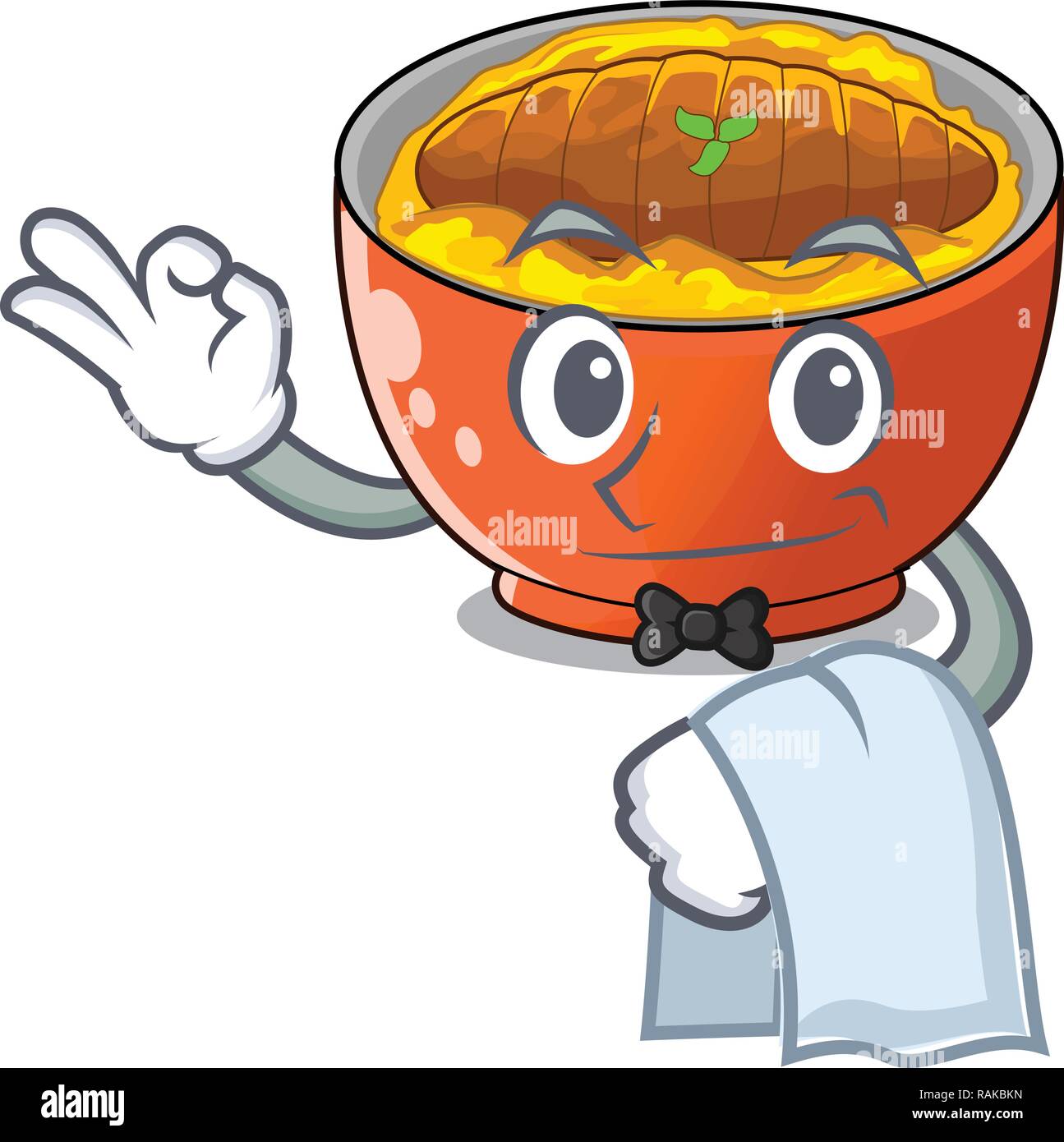 Waiter hot katsudon on the cartoon table Stock Vector Image & Art - Alamy