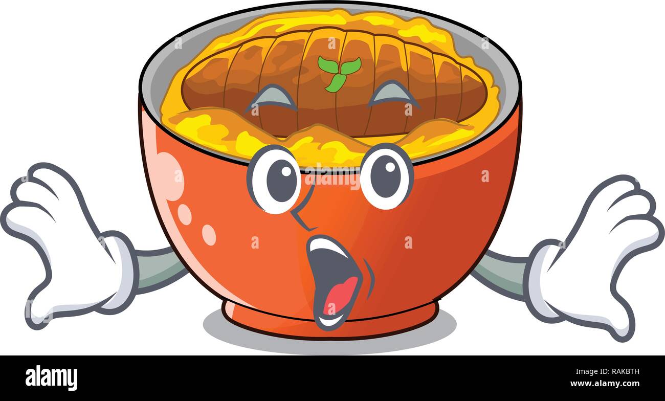 Surprised hot katsudon on the cartoon table Stock Vector Image & Art ...
