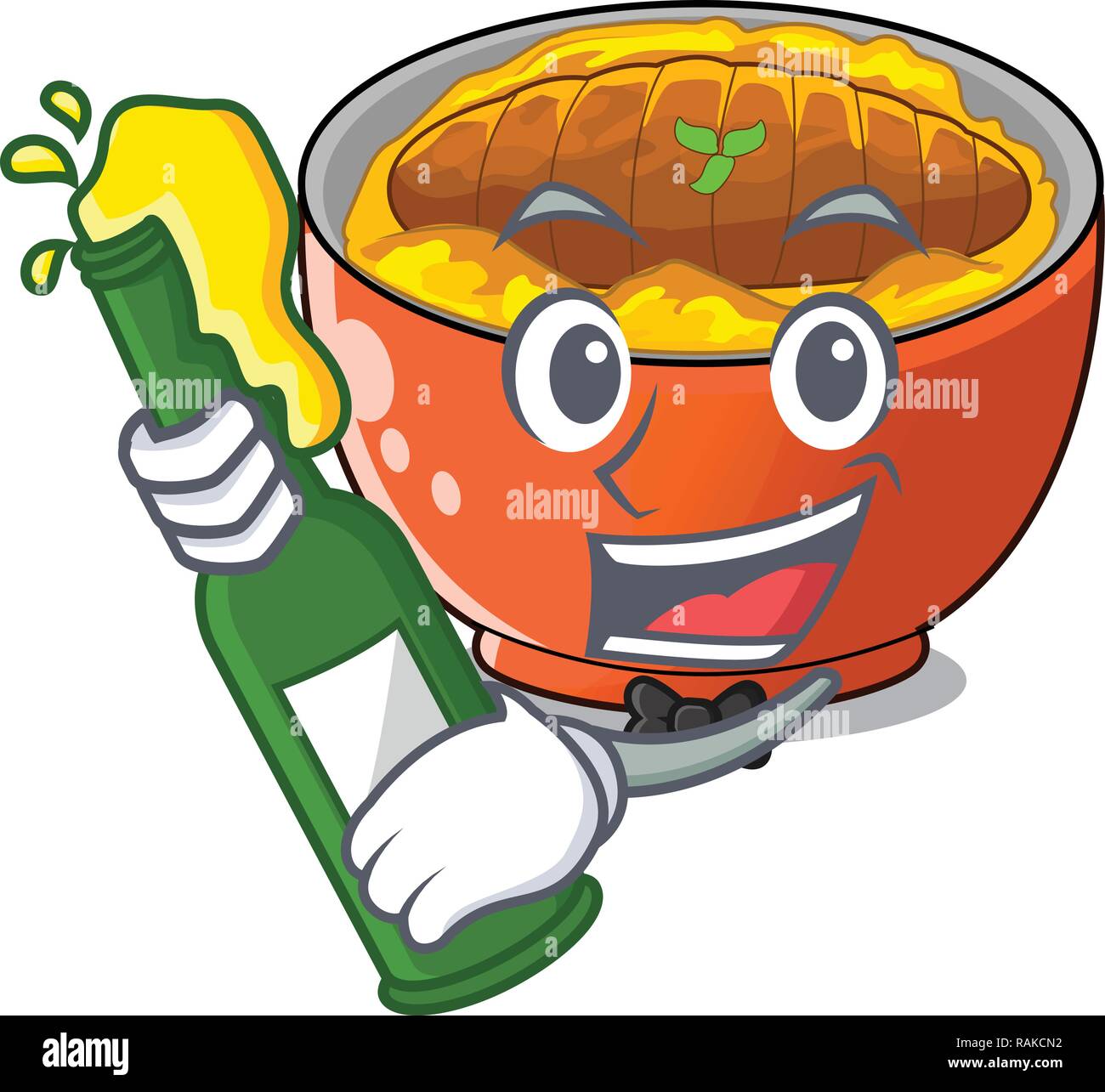 With beer katsudon is served on mascot plate Stock Vector Image & Art ...