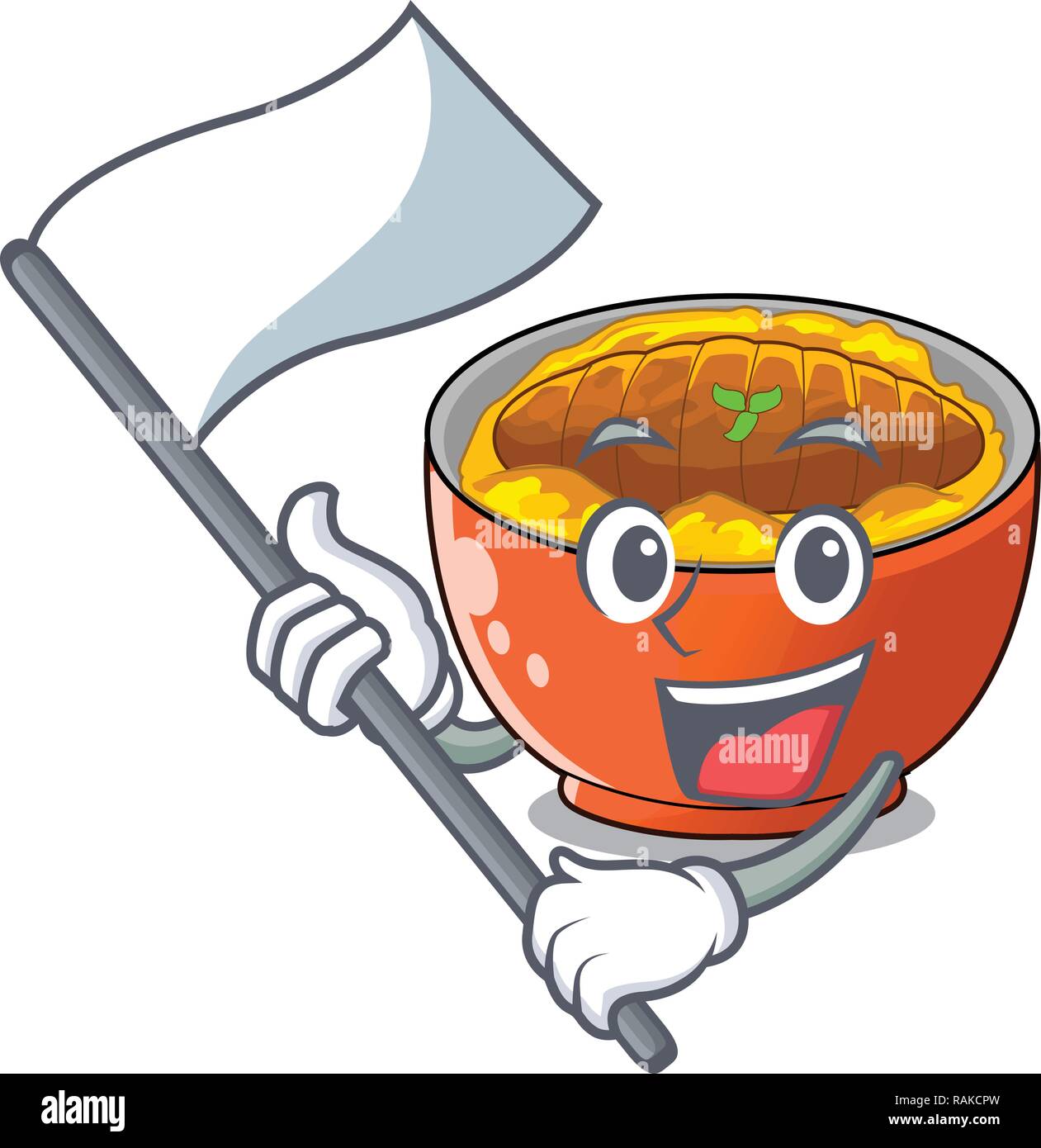 With flag katsudon is served on mascot plate Stock Vector Image & Art ...