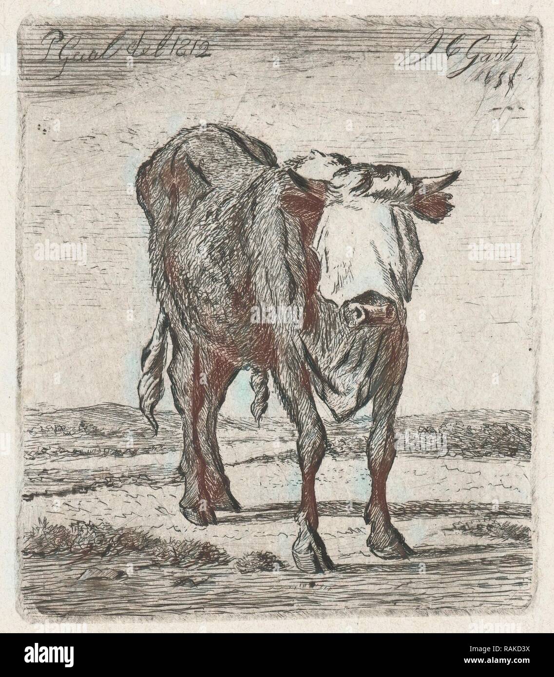 Blindfolded bull, Jacobus Cornelis Gaal, 1858. Reimagined by Gibon ...