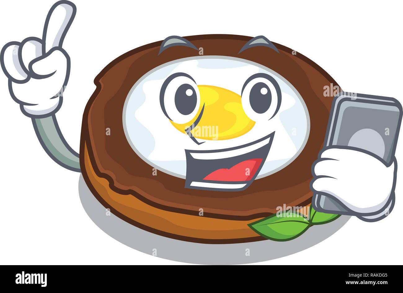 With phone egg scotch cartoons are ready served Stock Vector Image ...