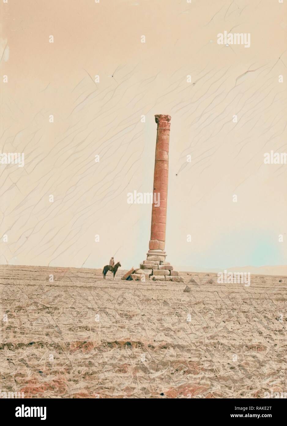From cedars to Baalbek. Column of Yaat near Baalbek 1900, Lebanon ...