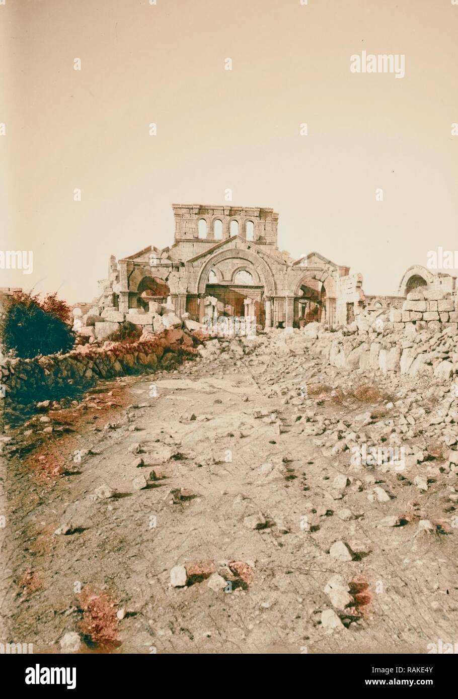 Kalat Siman. General view of ruins 1900, Syria. Reimagined by Gibon ...