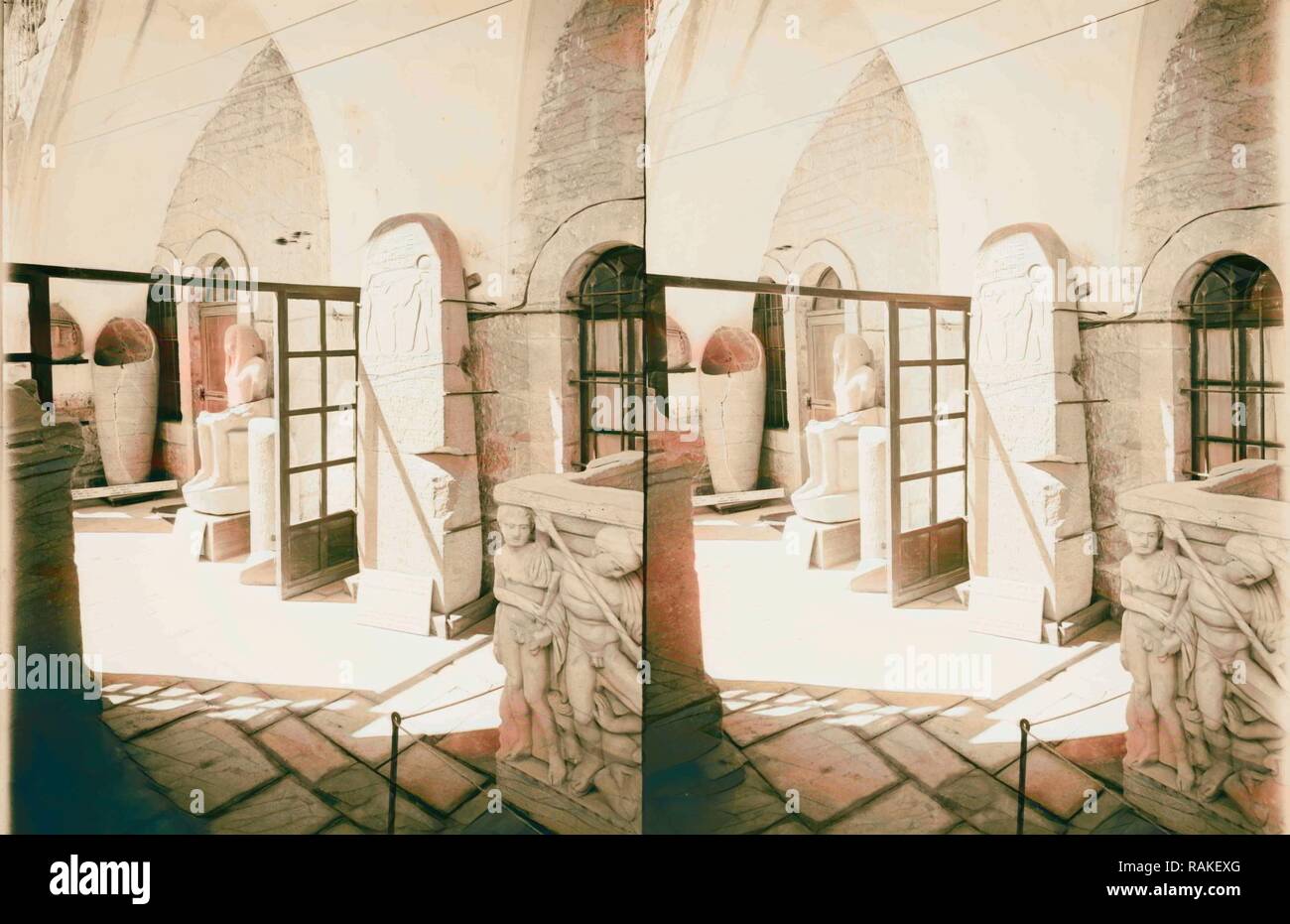 Palestine Government Museum. Interior of the museum 1900, Jerusalem ...