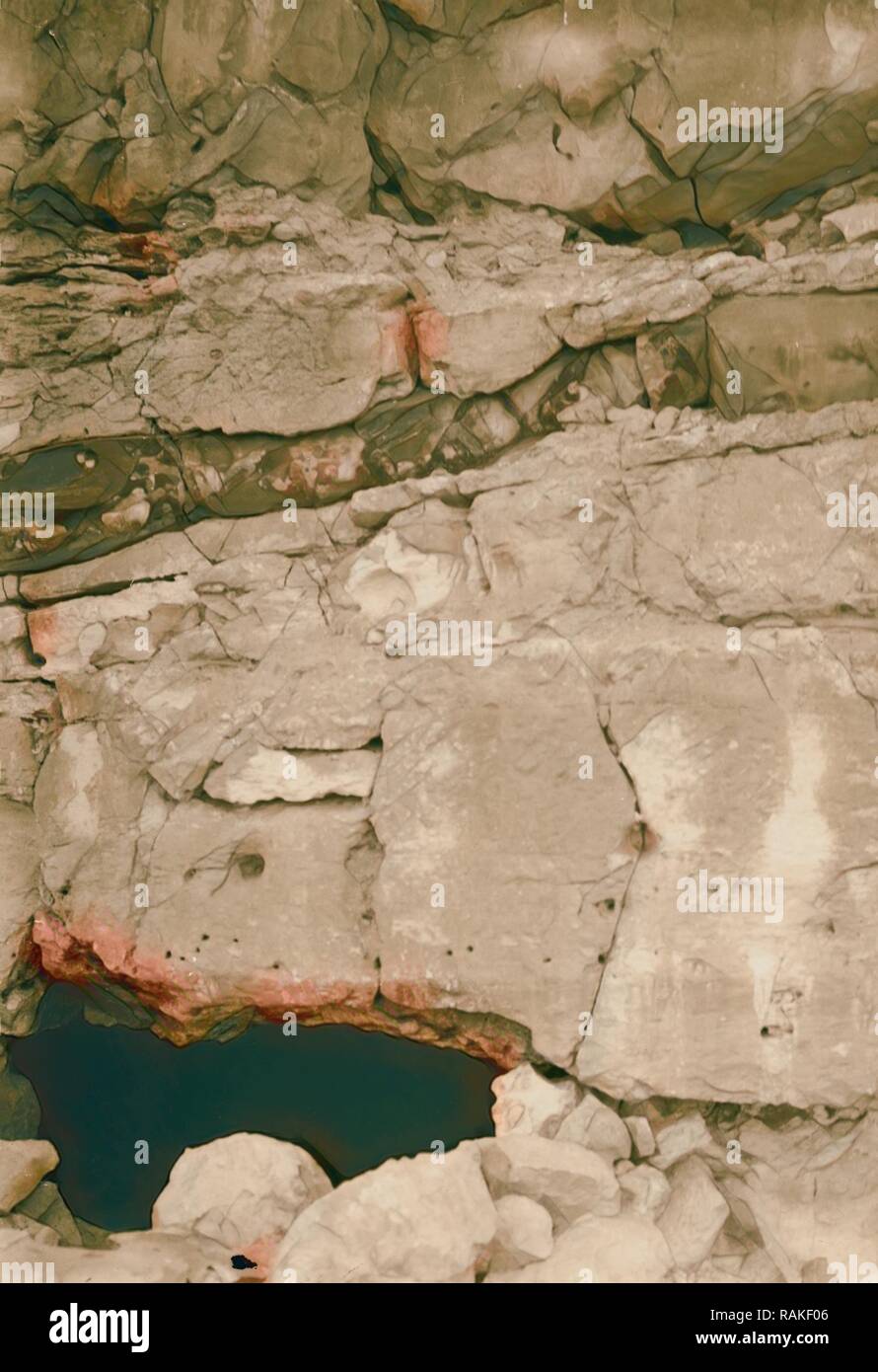 Geology. Layers of flint in limestone, Mashrafieh 1900, Middle East ...