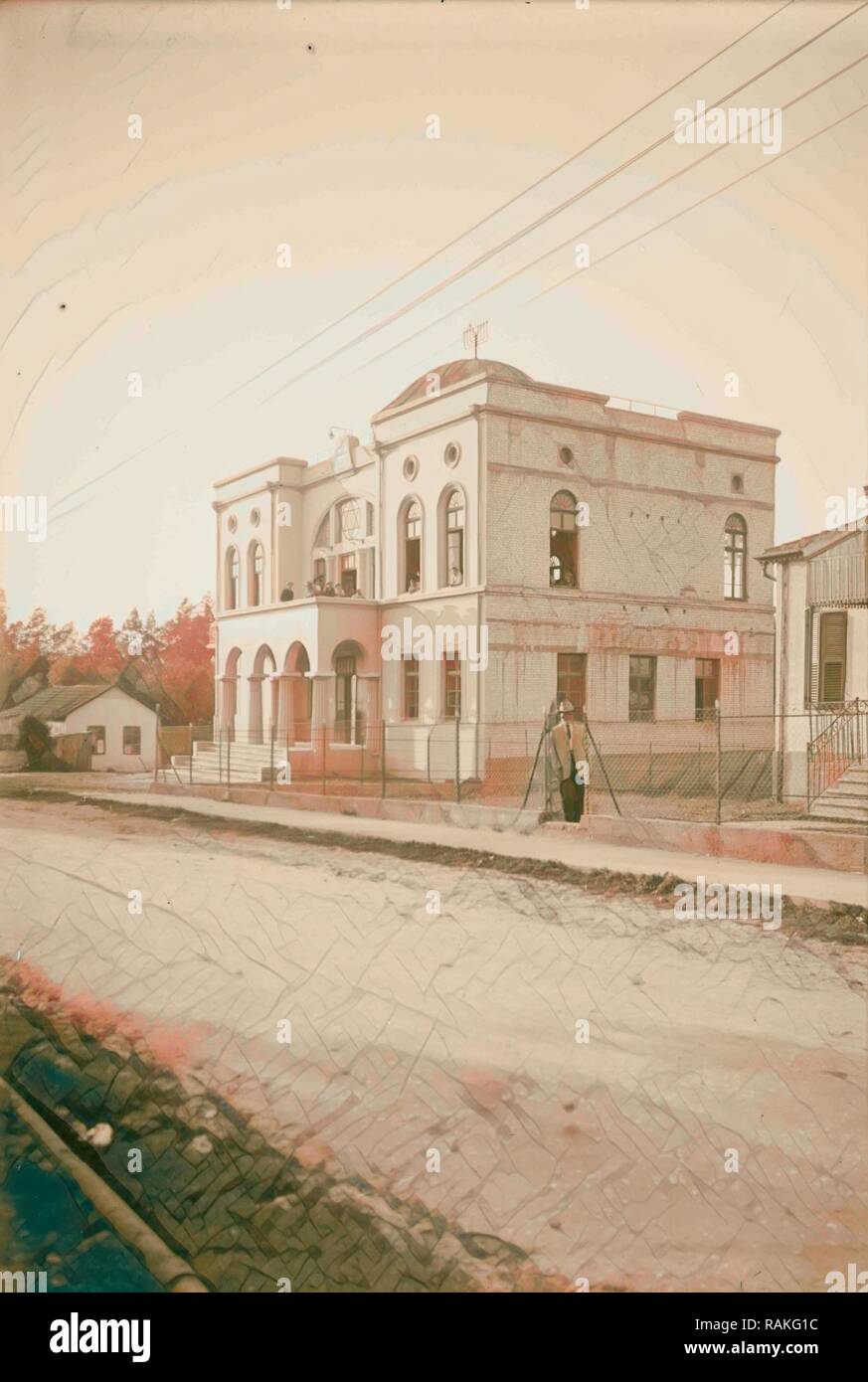 Tel Aviv. The Sephardic synagogue. 1920, Israel, Tel Aviv. Reimagined ...