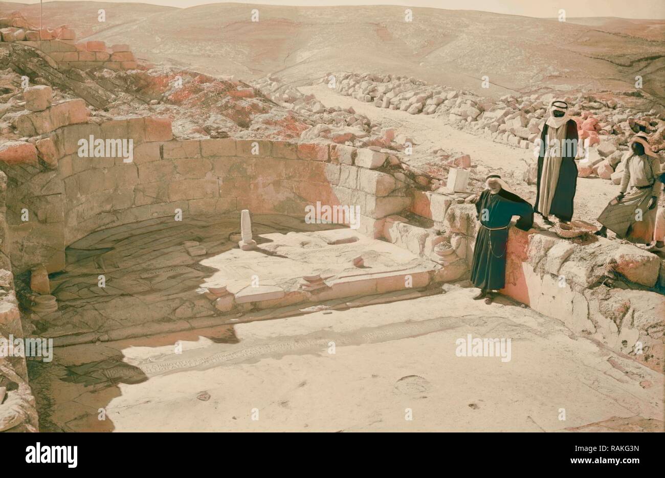 Mount Nebo 'Jebel Nebba' Nebo, Chapel of St. Mary. Showing ruins of the ...