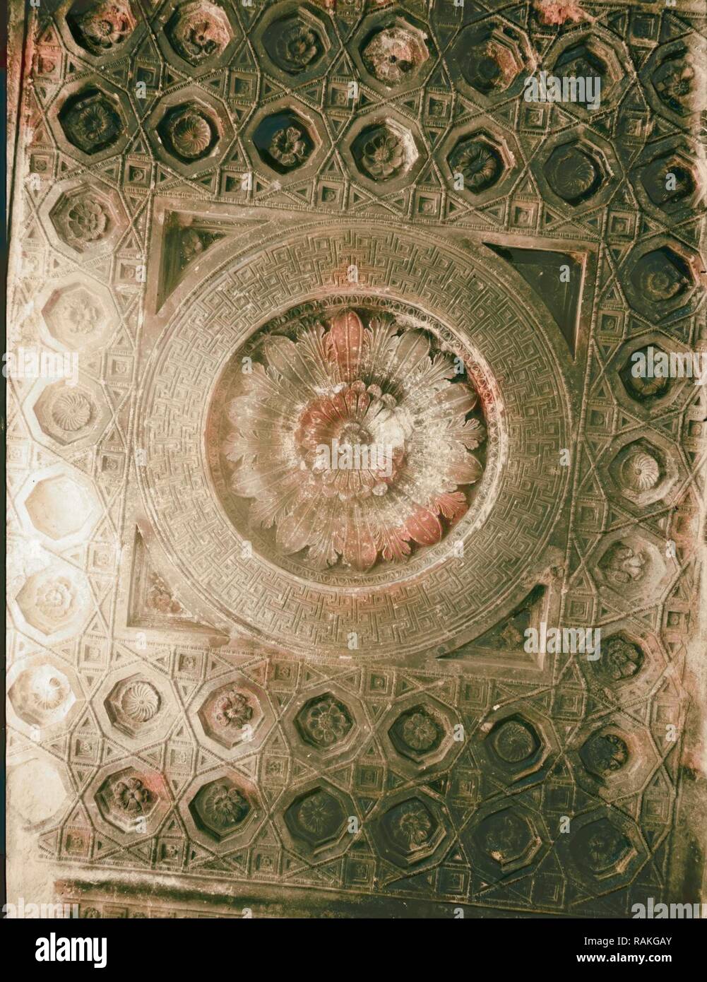 Palmyra. Temple of Baal. Interior. Ceiling in the southern cloister ...