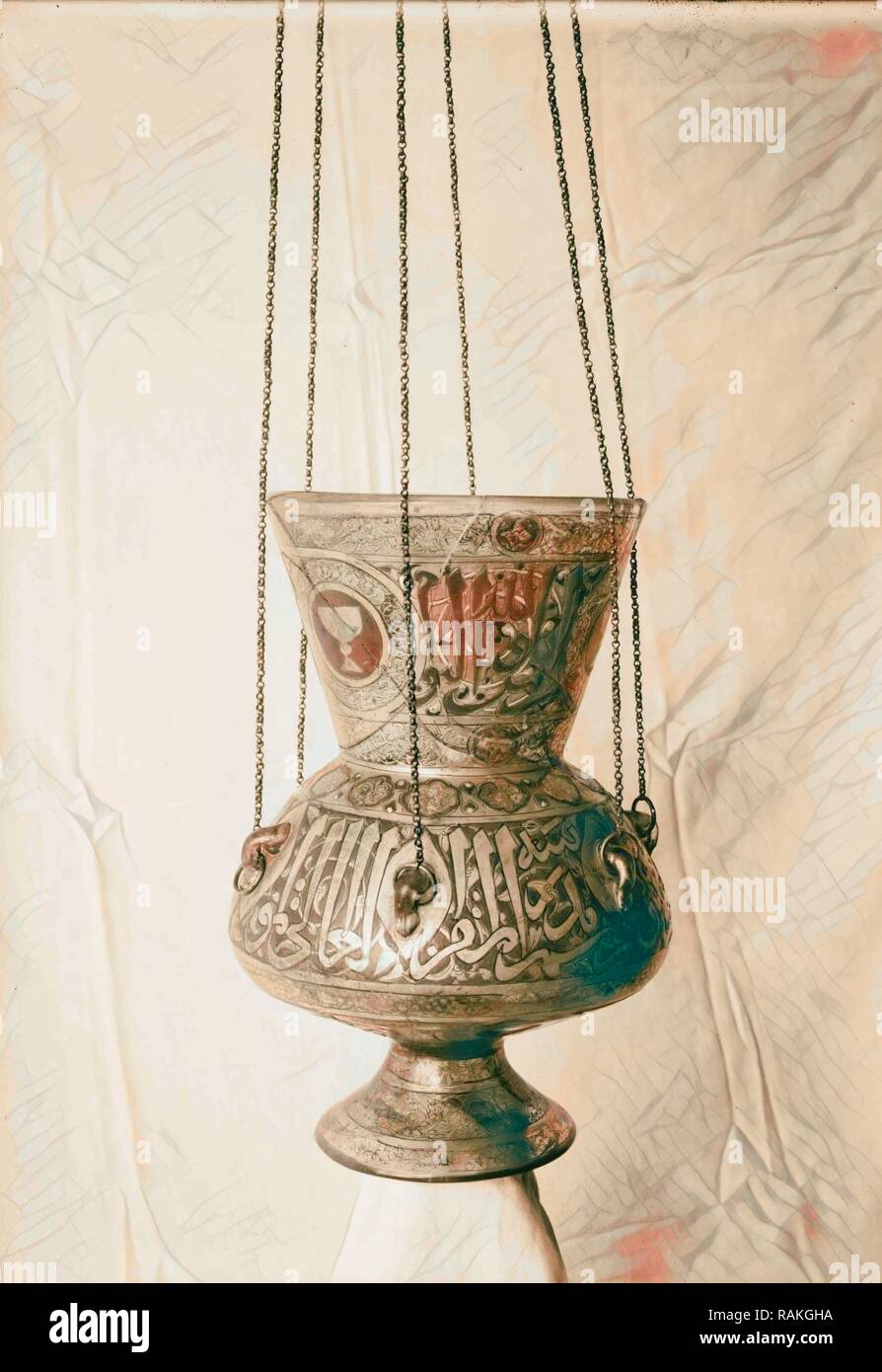 Various subjects of archaeological interest Enamelled glass lamp ...