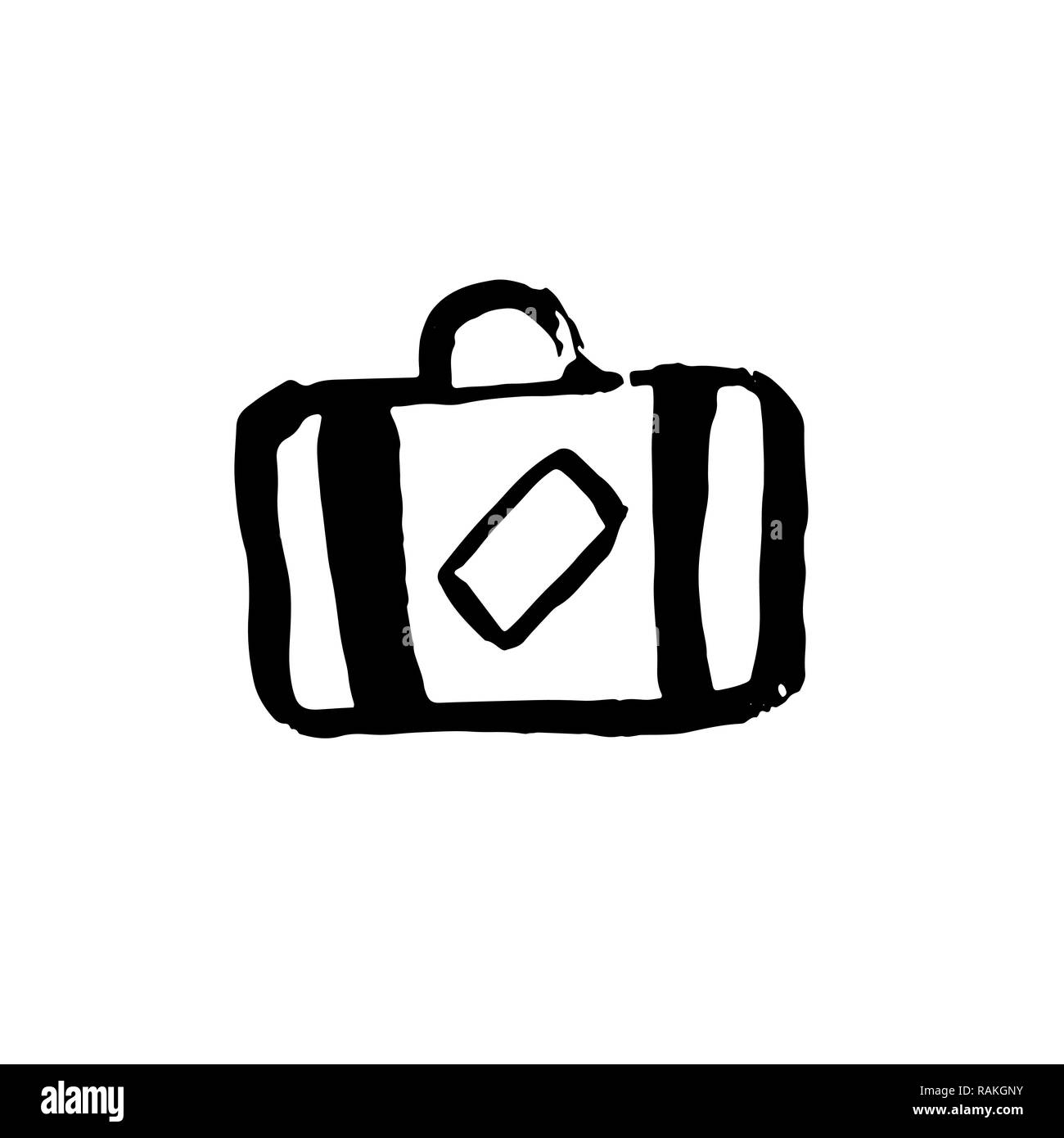 Travel luggage. Vector grunge suitcase icon Stock Vector Image & Art ...