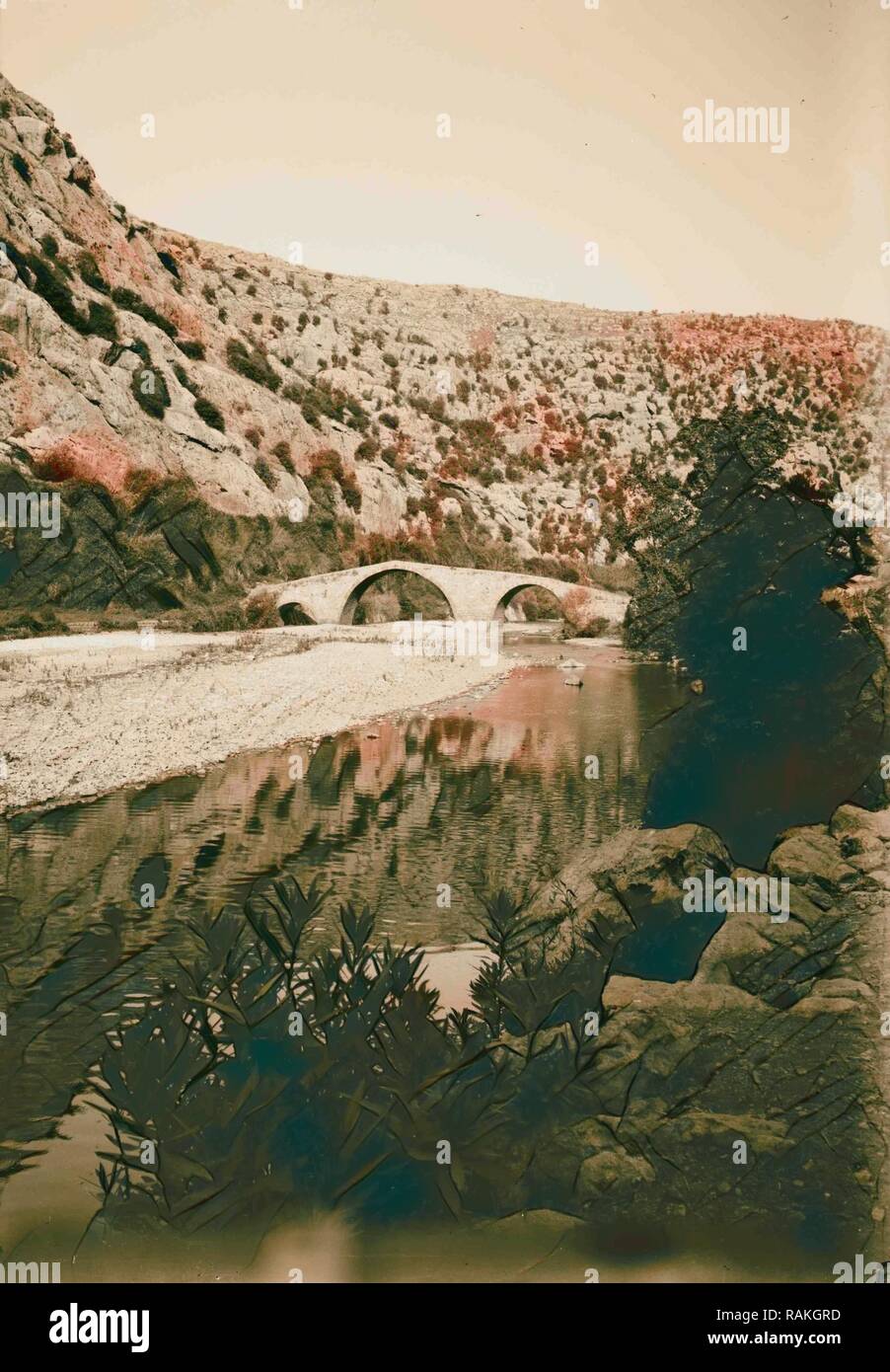 Beirut. Dog River and old bridge 1900, Lebanon, Beirut. Reimagined by ...