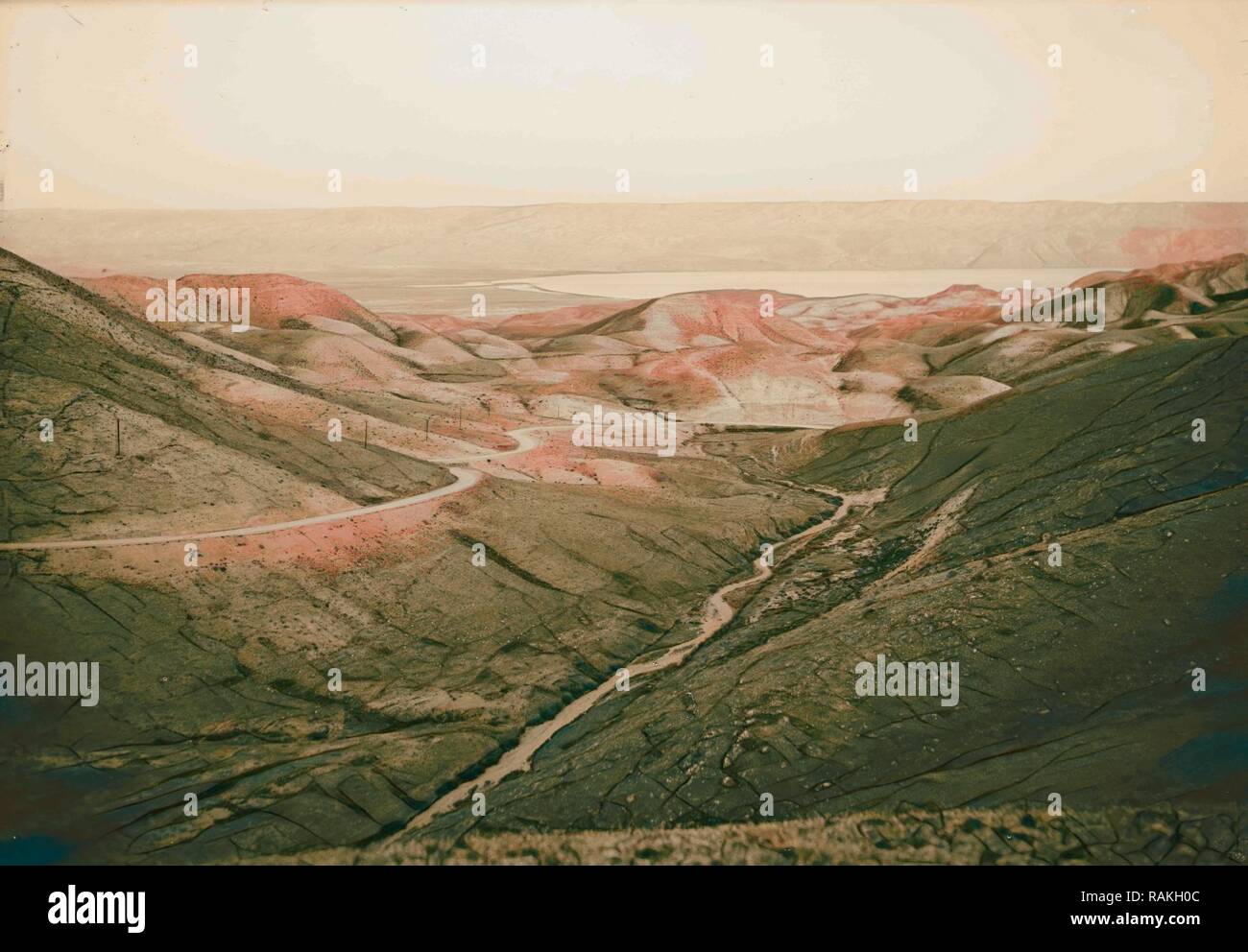 Dead Sea and Mountains of Moab from wilderness of Judea. 1898 ...