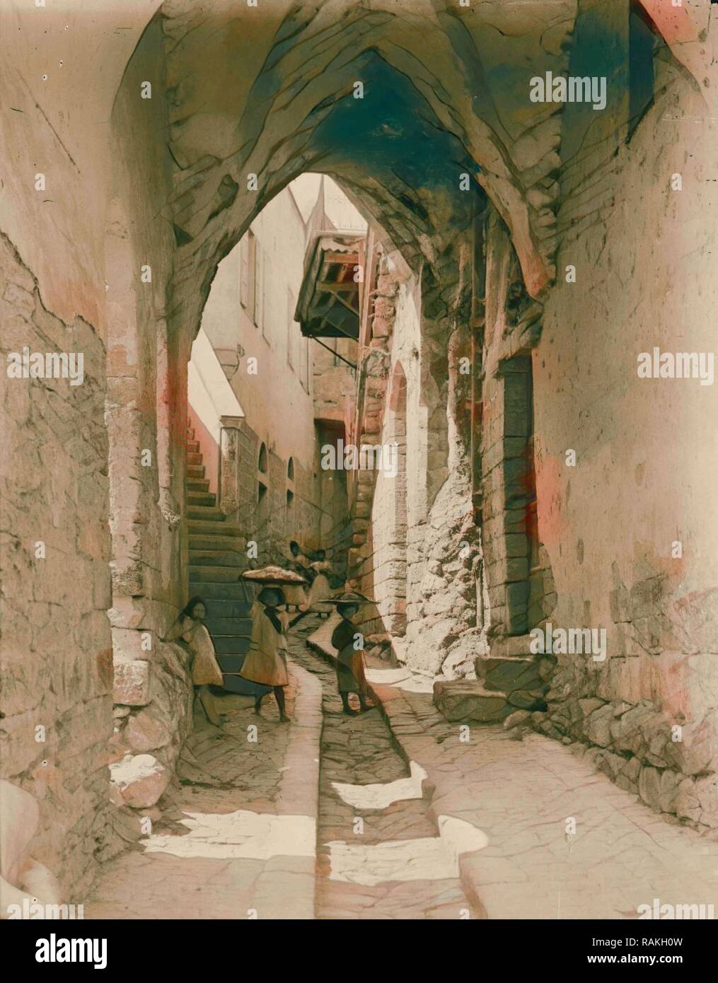 Nazareth. Street scene in older quarter. 1898, Israel, Nazareth ...