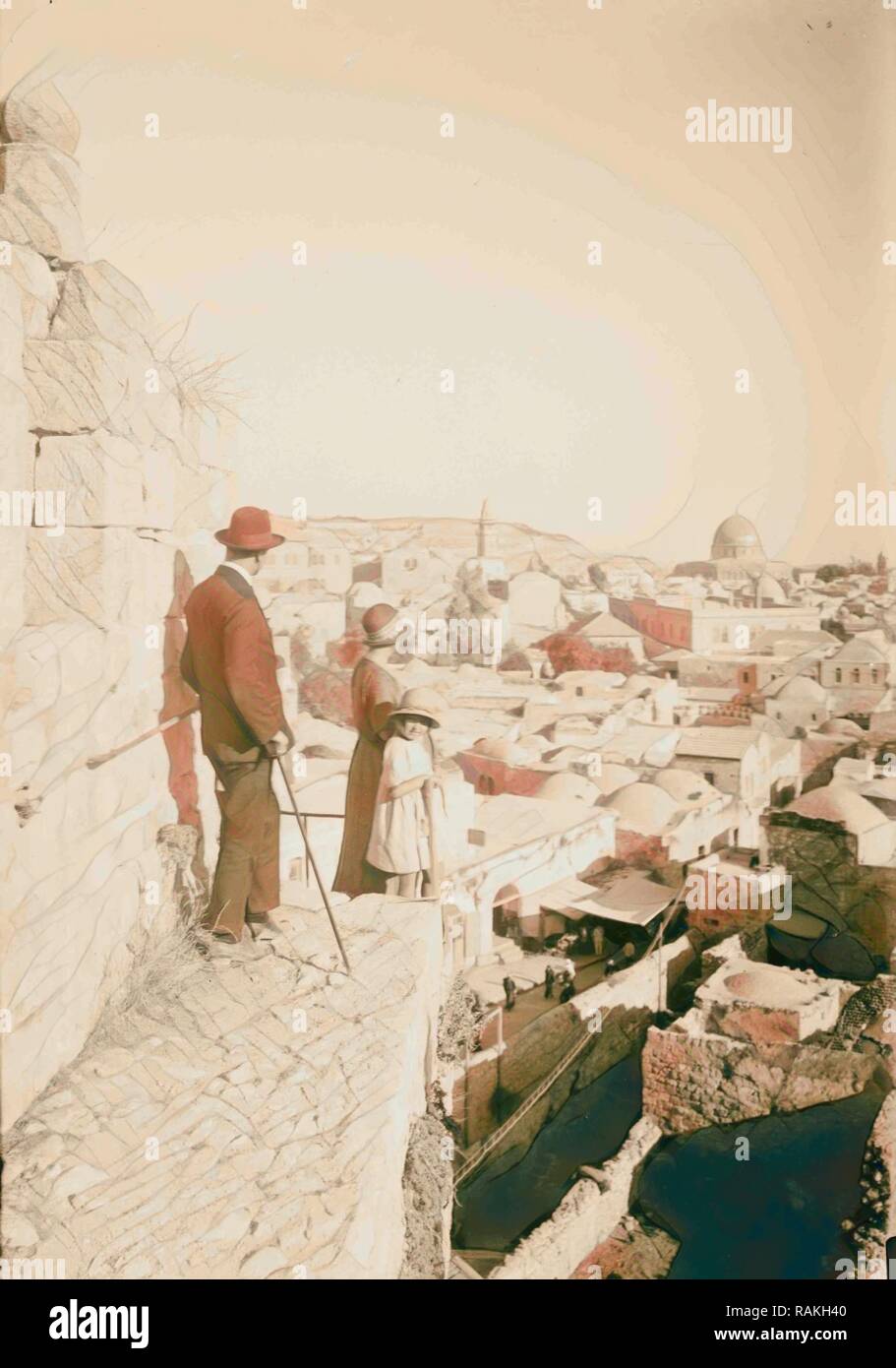 The rampart walk, on city wall The Old City from the wall. 1919 ...