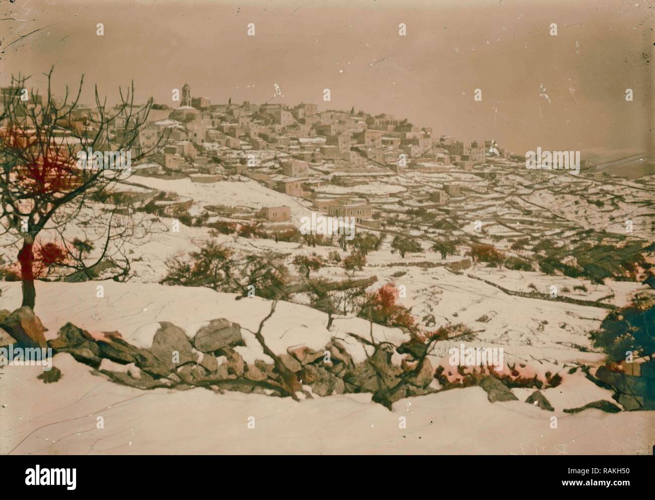 Bethlehem and surroundings Bethlehem in snow. 1921, West Bank ...