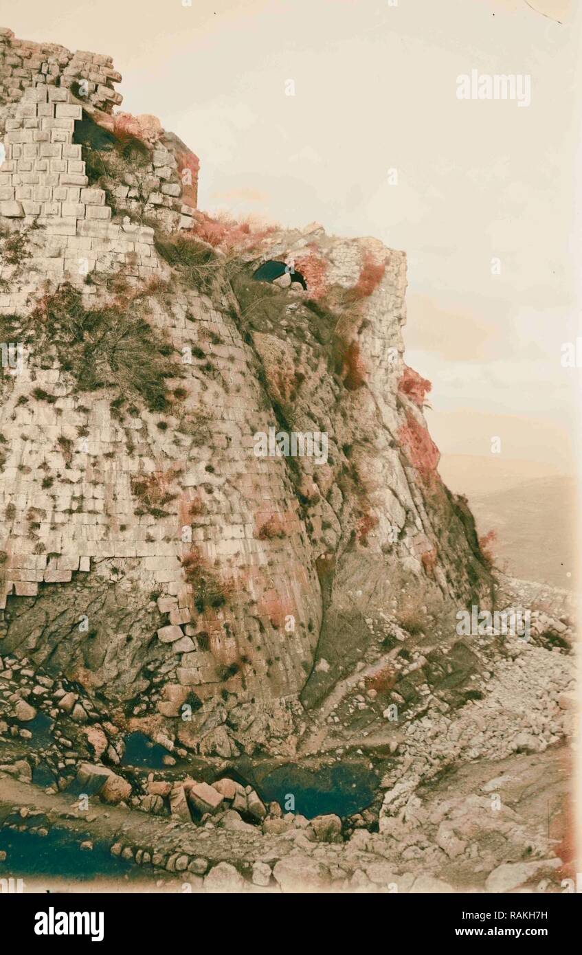 Eastern wall of the castle 1900), Israel. Reimagined by Gibon. Classic ...