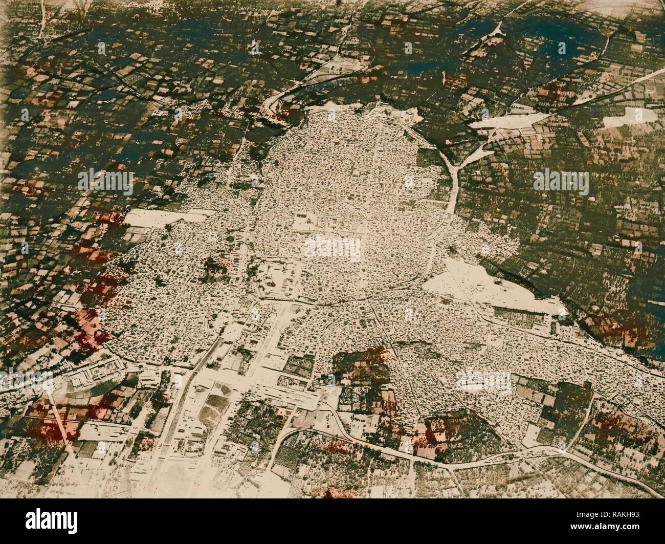 Series of first aerial photographs of Palestine and Syria. Damascus ...