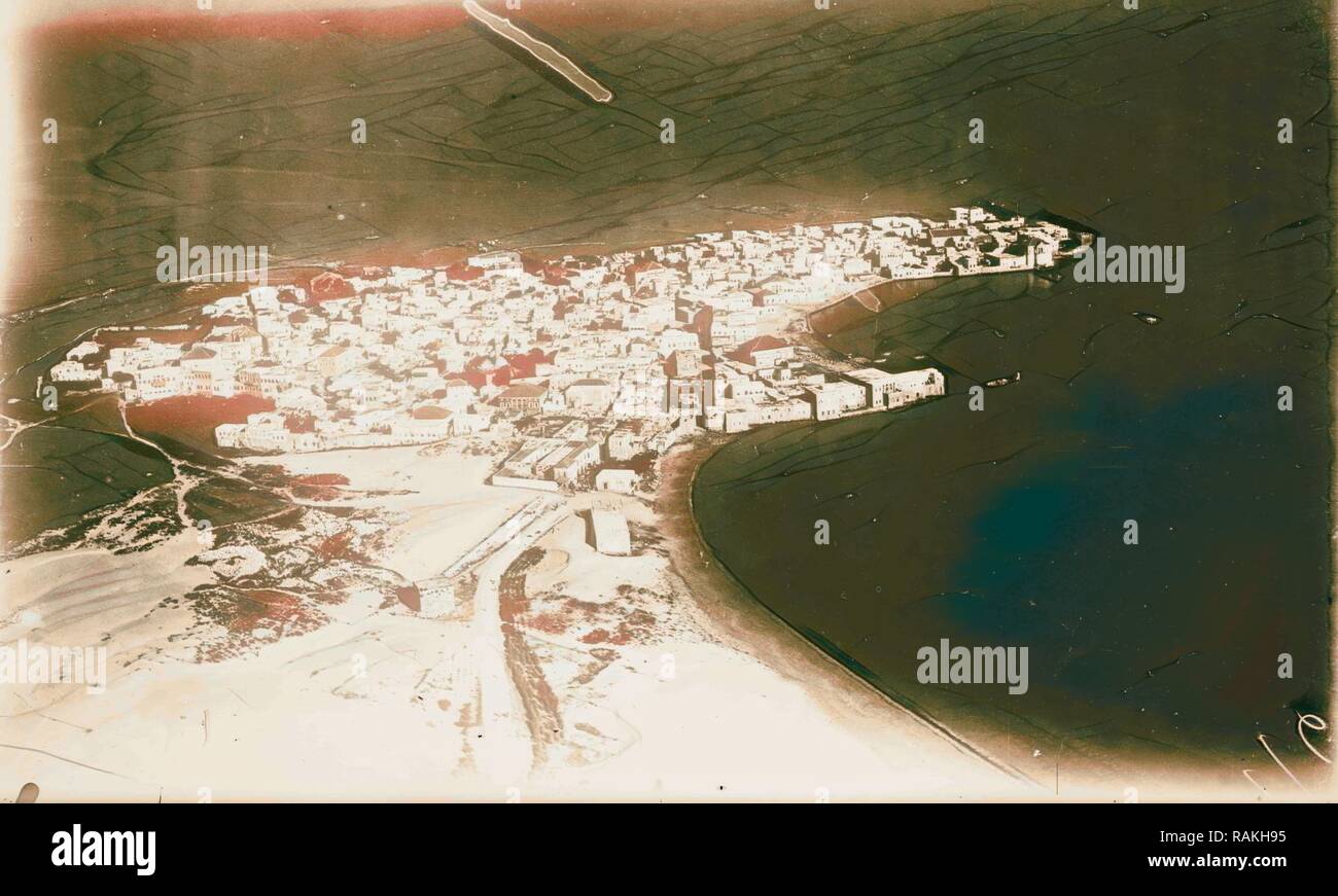Series of first aerial photographs of Palestine and Syria. Tyre showing ...