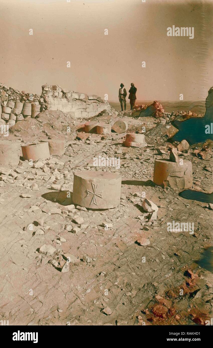 Southern Palestine. Ruins at church of Hafir 1900, Israel, El Auja ...
