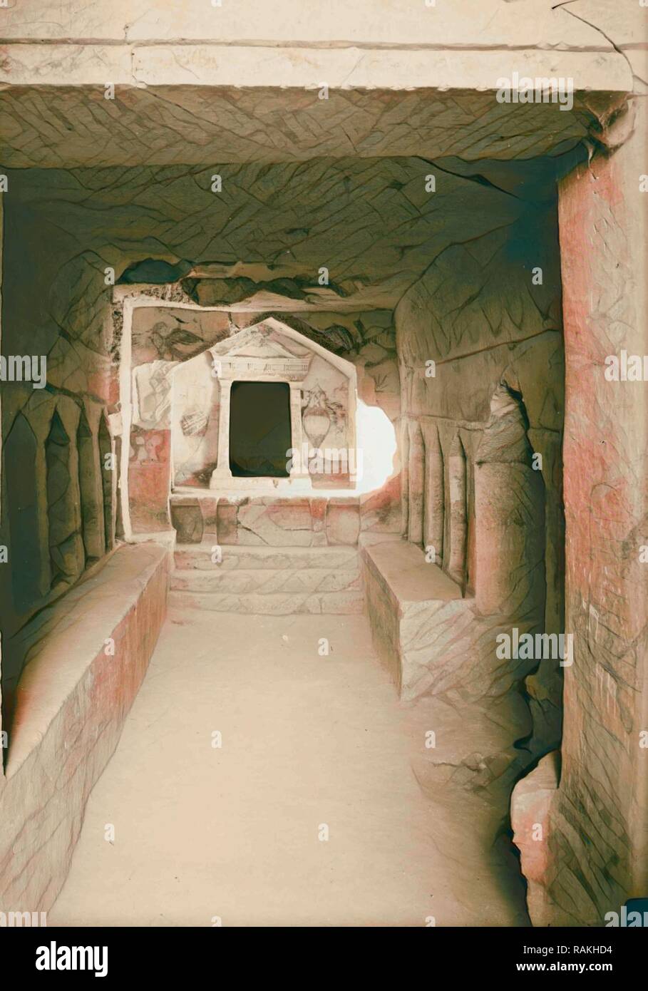 Southern Palestine. Tomb of Beit Jibrin after clearing 1900, Israel ...