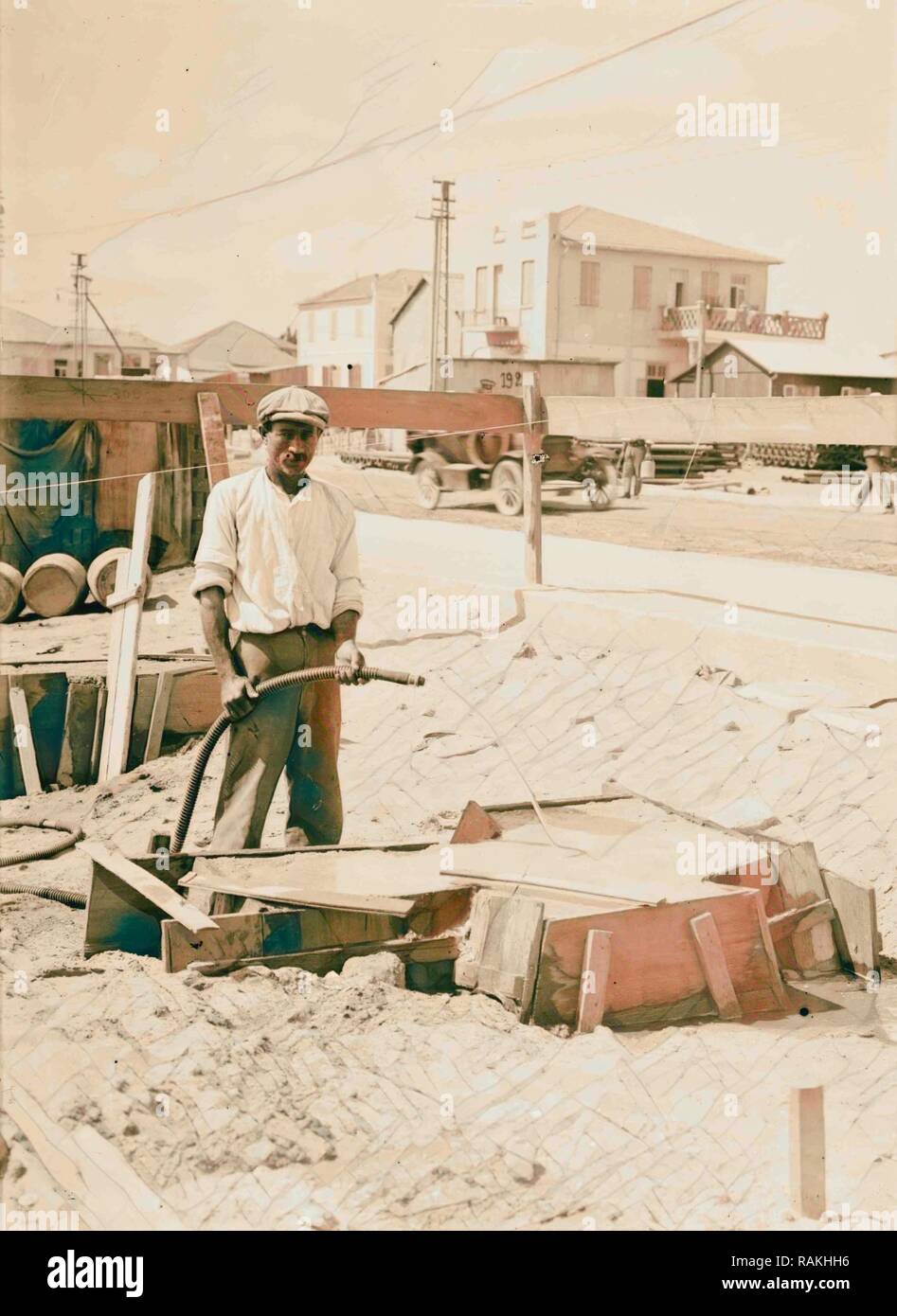 Jewish colonies and settlements. Tel Aviv. Concrete foundations of a ...