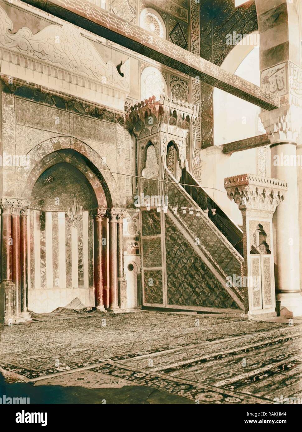 The Temple area Jerusalem The Mosque al-Aqsa (Interior, the cedar ...