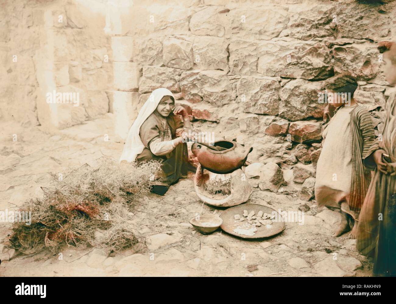 Peasant types Cooking in a peasant home. (Pottery cooking pot and thorn ...