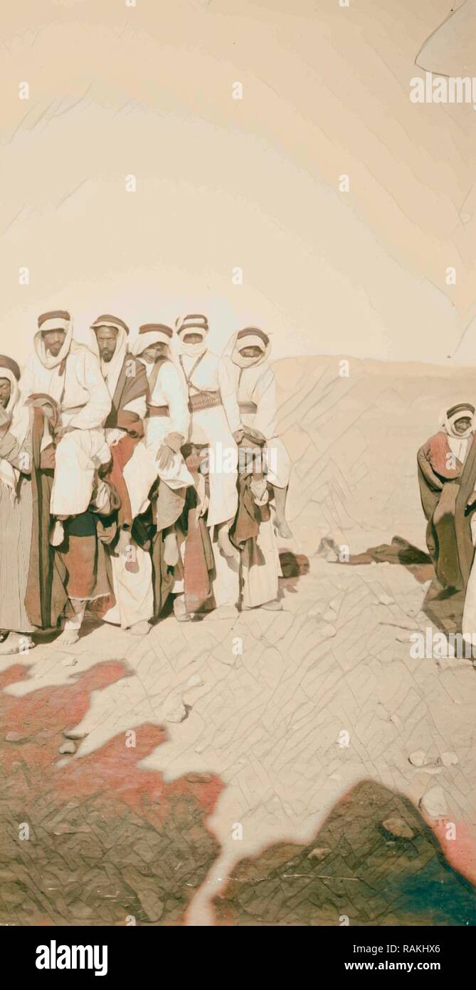 Bedouin playing 'leap frog' 1900, The Bedouin are nomadic Arab peoples ...