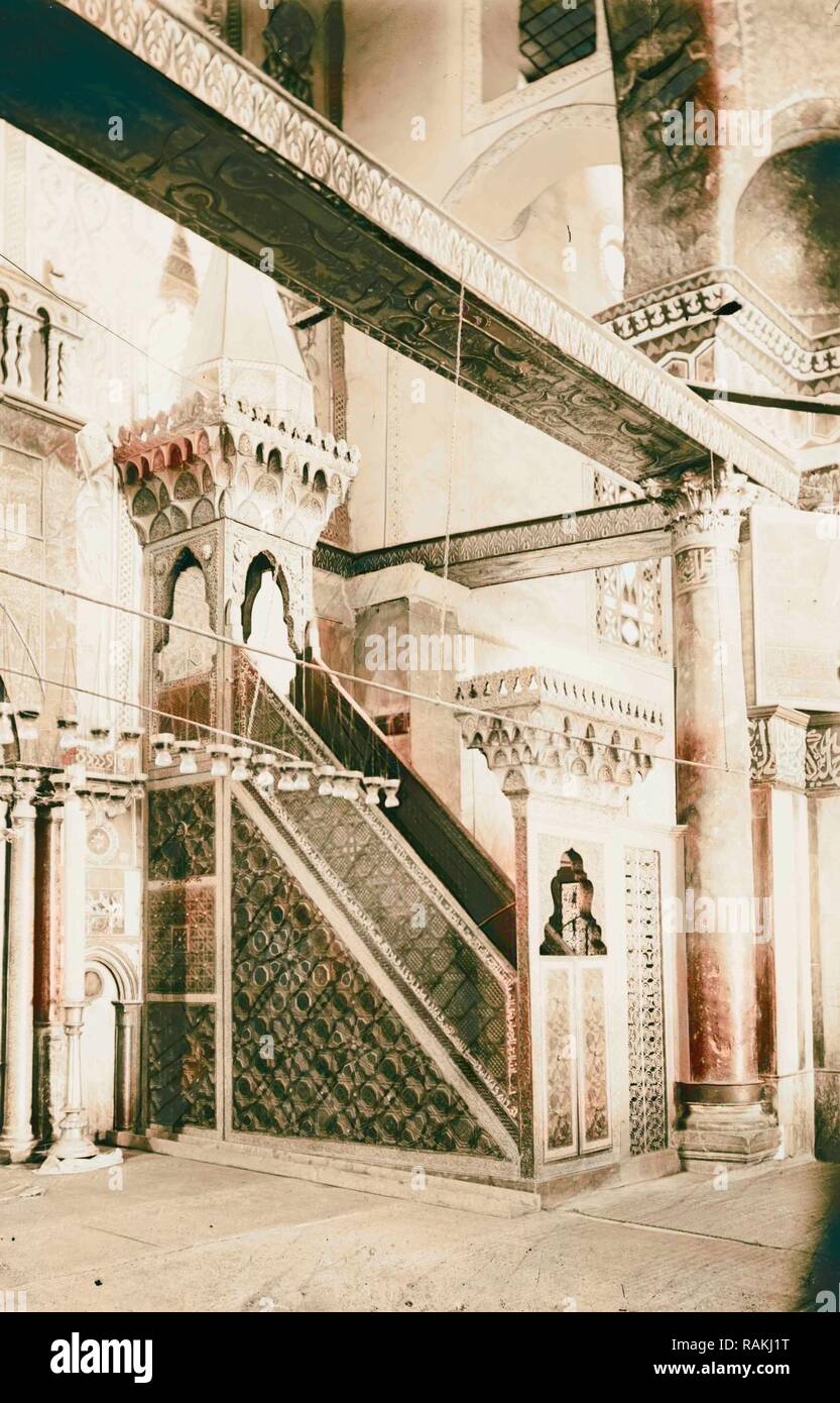 Cedar pulpit, Mosque el-Aksa, al-Aqsa American Colony, Jerusalem. 1898 ...