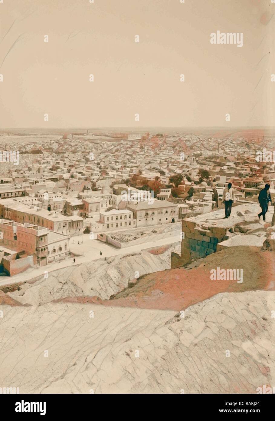 Bird's-eye view of a city, possibly Aleppo. 1898, Syria, Aleppo ...