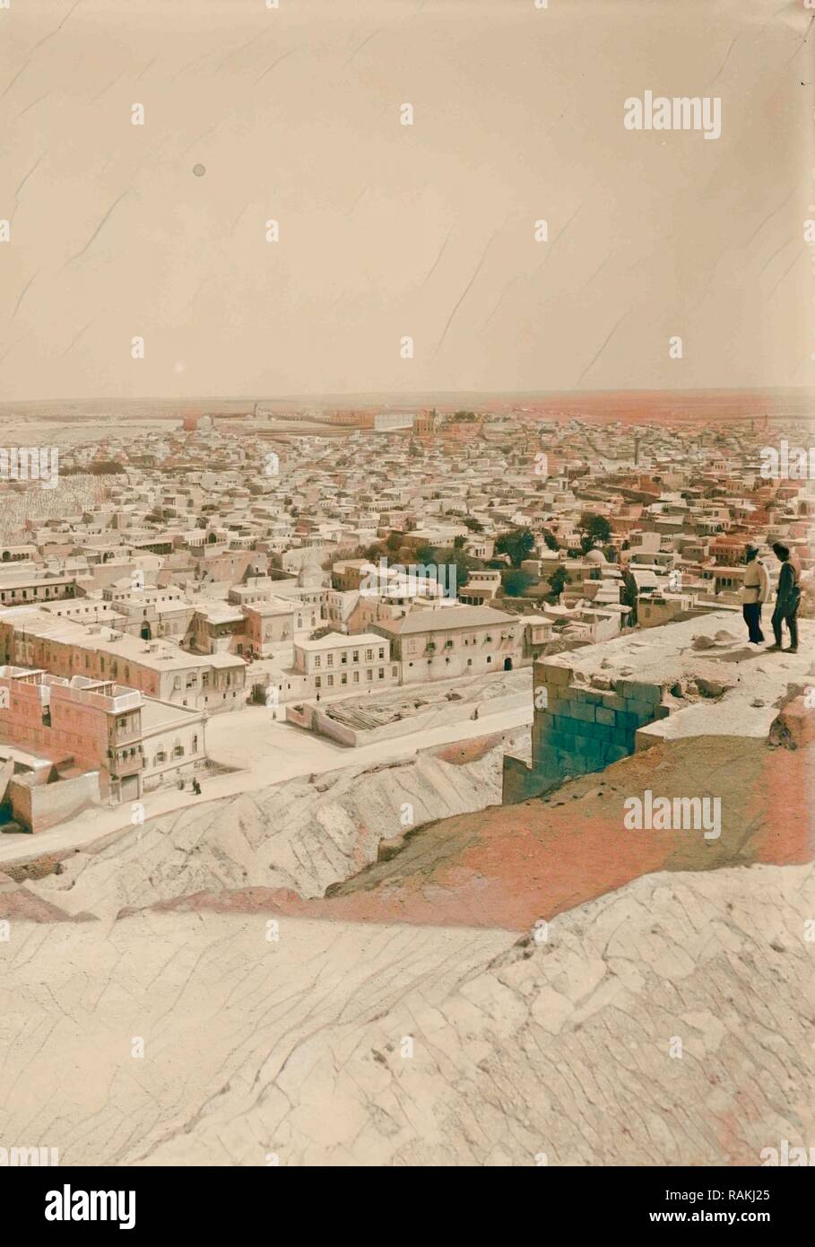 Bird's-eye view of city, possibly Aleppo. 1898, Syria, Aleppo ...