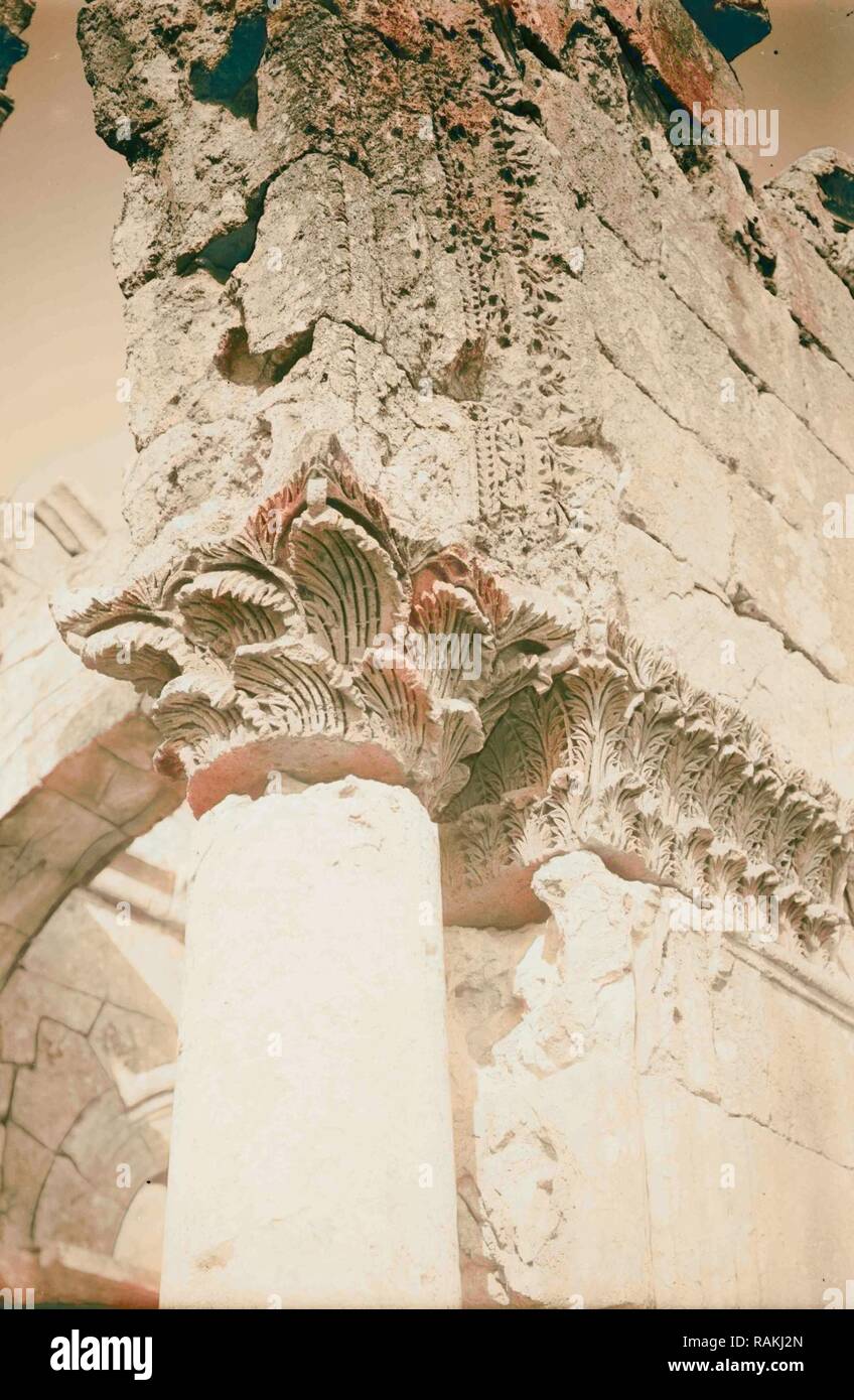Acanthus-leaf capital, Church of Kalat Siman. 1898, Syria. Reimagined ...