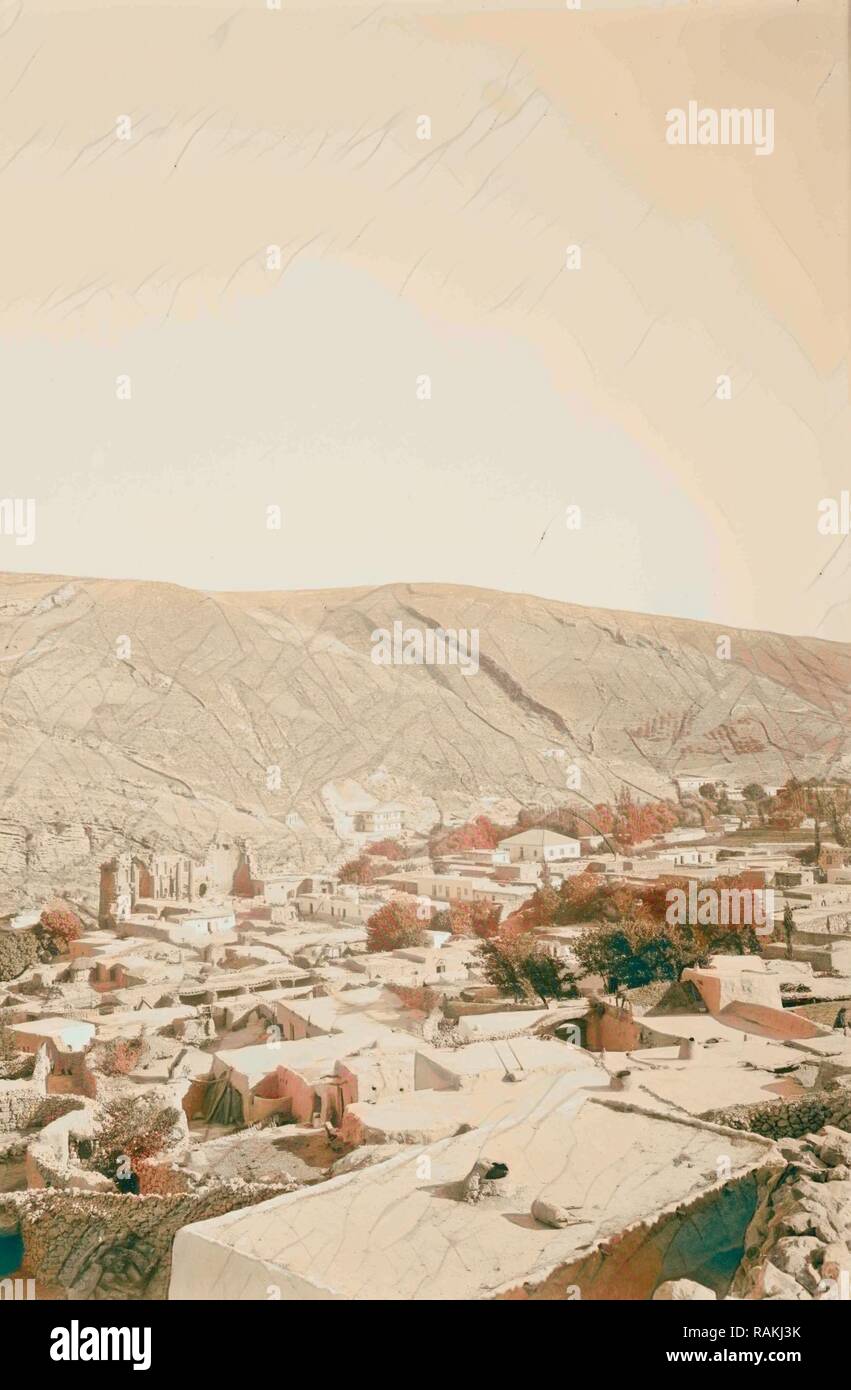 Bird's-eye view of Amman, looking towards the basilica. 1898, Jordan ...