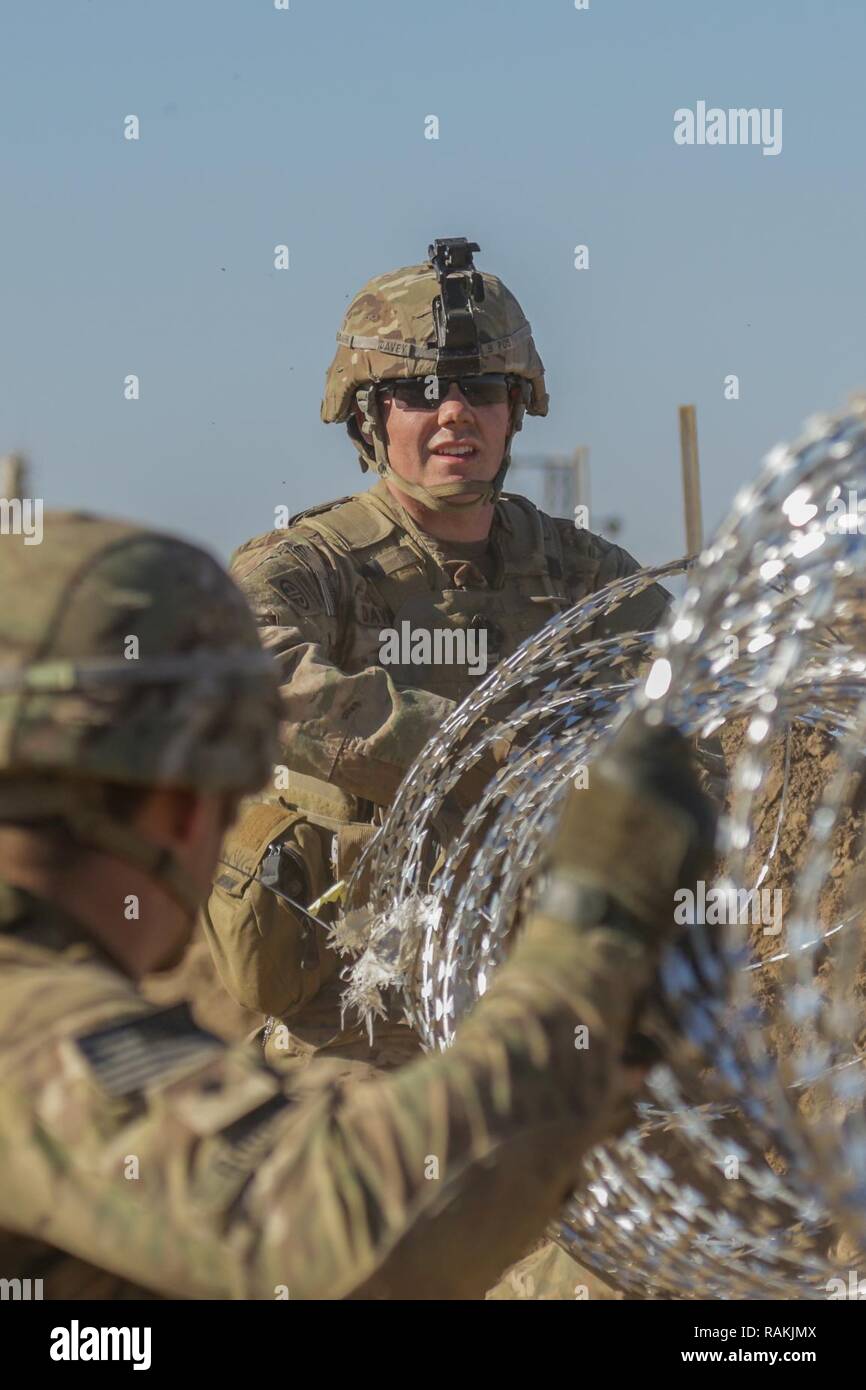 U.S. Army Spc. James Davey, a combat engineer assigned to 5th Engineer ...