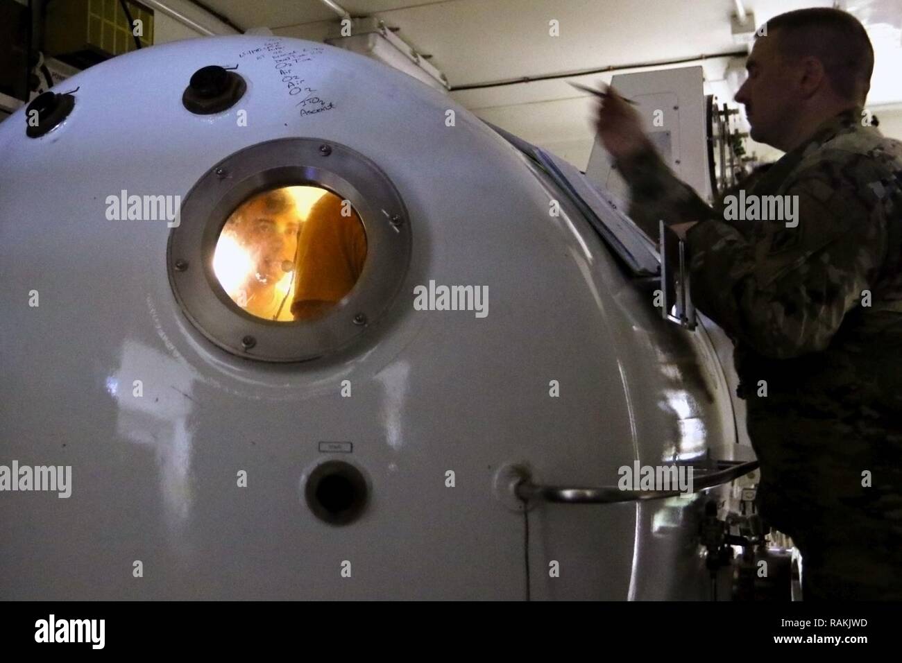 Standard navy double lock recompression chamber system hi-res stock ...