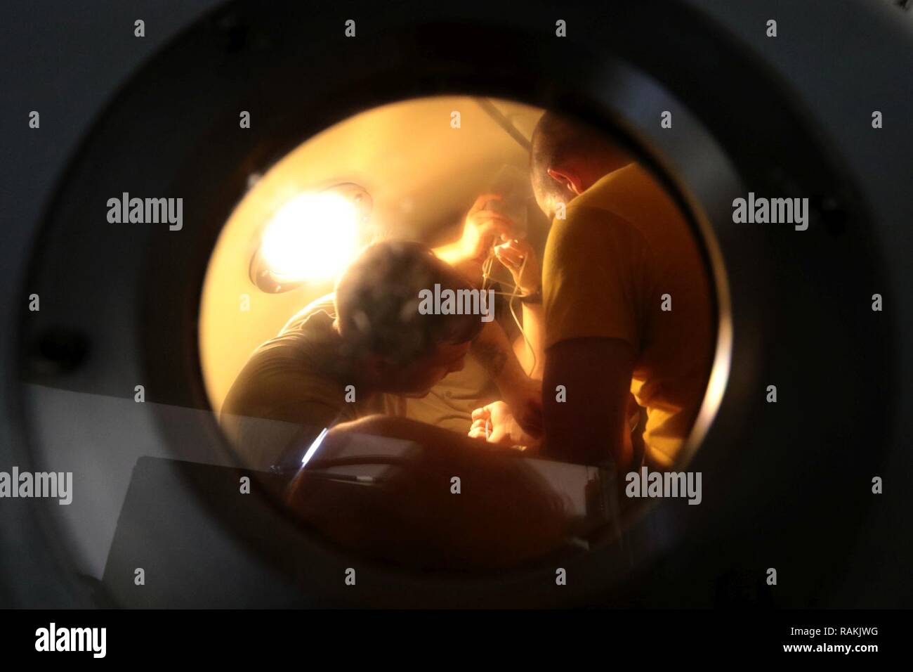 Standard navy double lock recompression chamber system hi-res stock ...