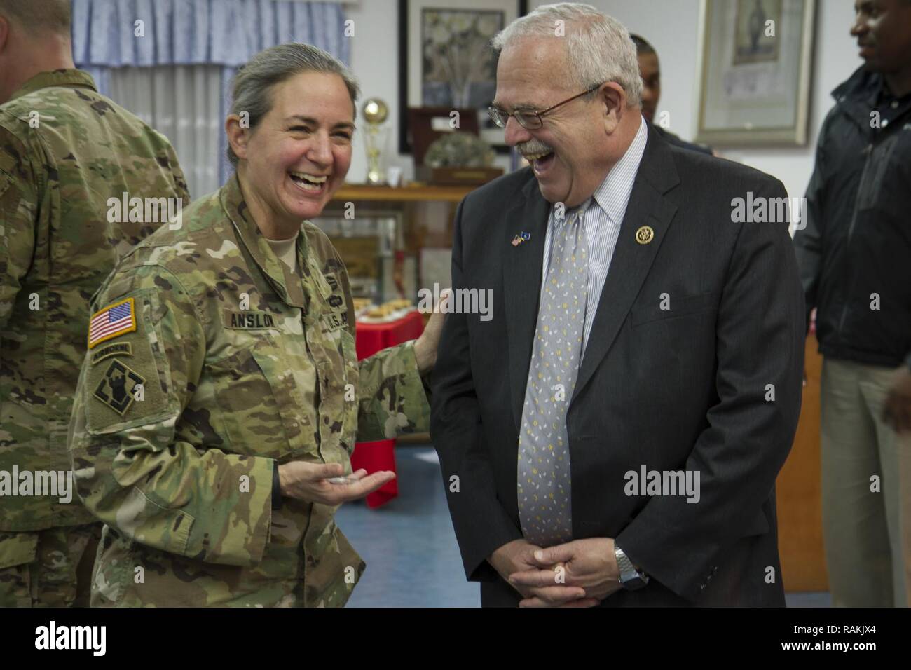 Virginia U.S. Rep. Gerry Connolly and Brig. Gen. Patricia Anslow, the ...